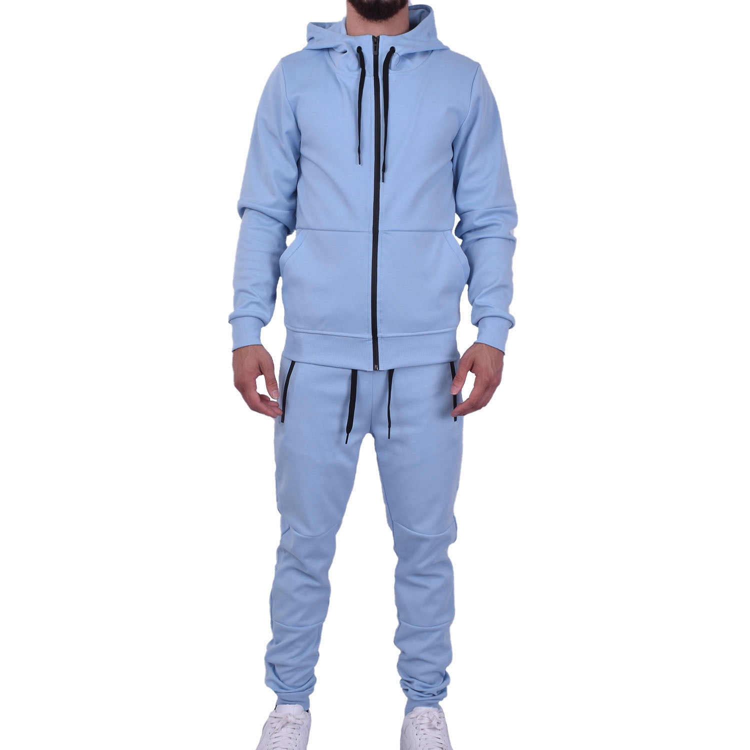 Riflessi Men's Athletic Sports Casual 2 Piece Solid Color Tracksuit ...