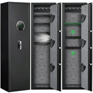 Silkight Quick Access 3-5 Rifle Gun Safe, LCD Screen Keypad, Silent Mode, Gun Cabinet for Long ...