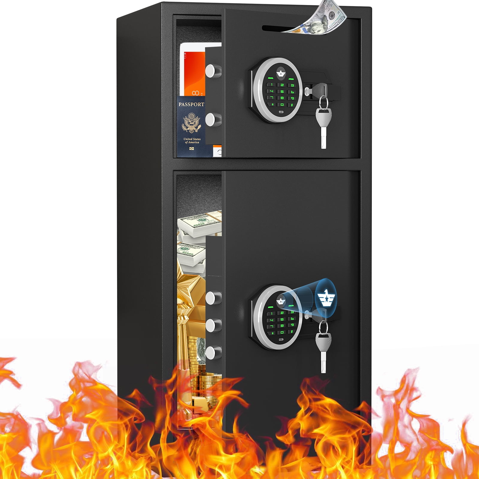 Riflevault 6.5 Cub Safe Box, Heavy Duty Large Safe with Dual Alarm ...