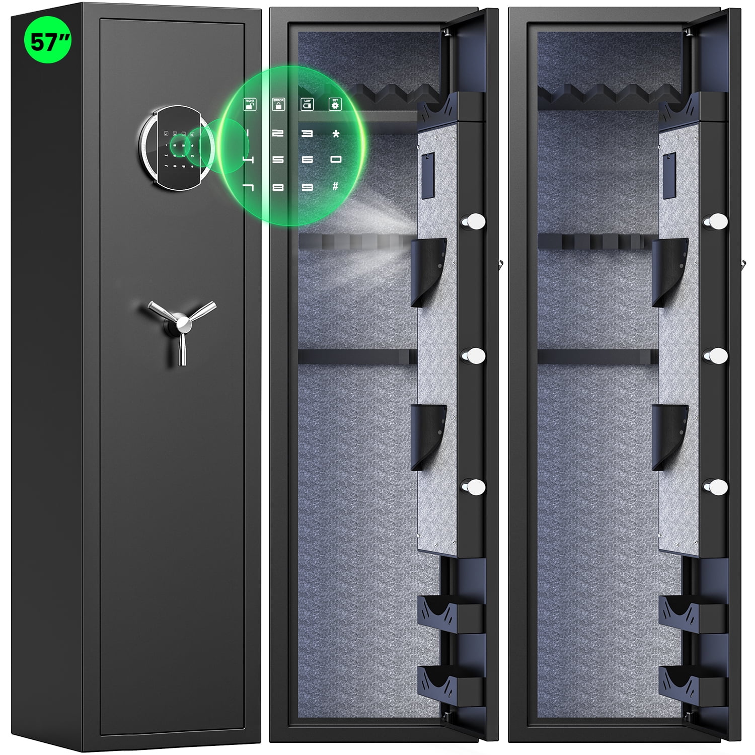 Rifle Safe 5 Gun Storage Security Cabinet for Home Long Gun Safe with ...