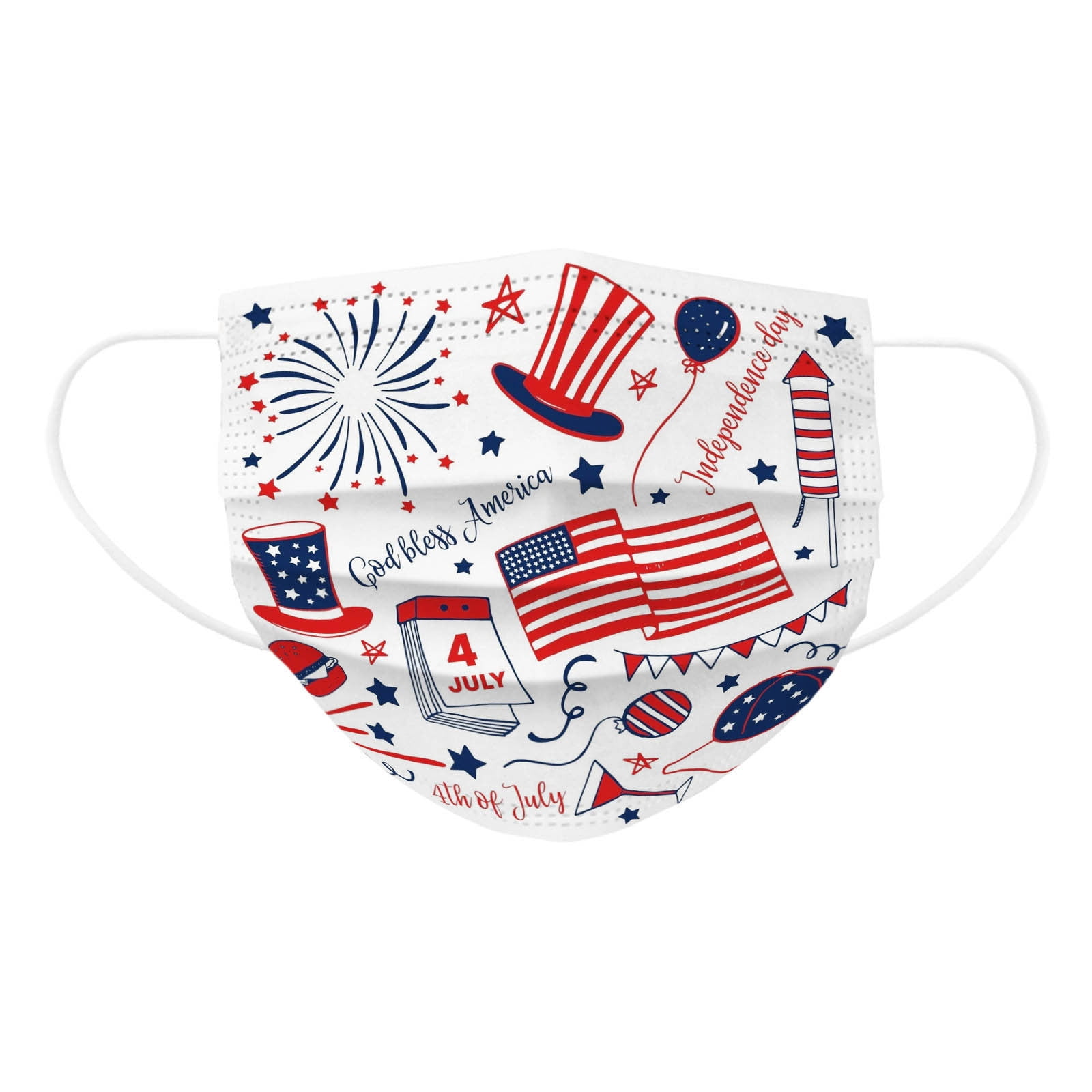 Riforla 50 PC Patriotic Disposable Adults Face Holiday Face 4th of July ...