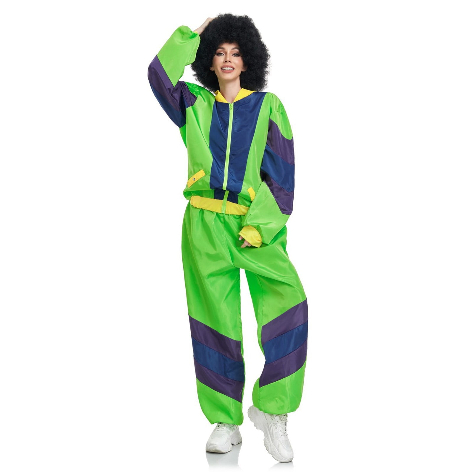 Riforla Adult Women and Man 80s Tracksuit Retro Hop Windbreaker Disco ...