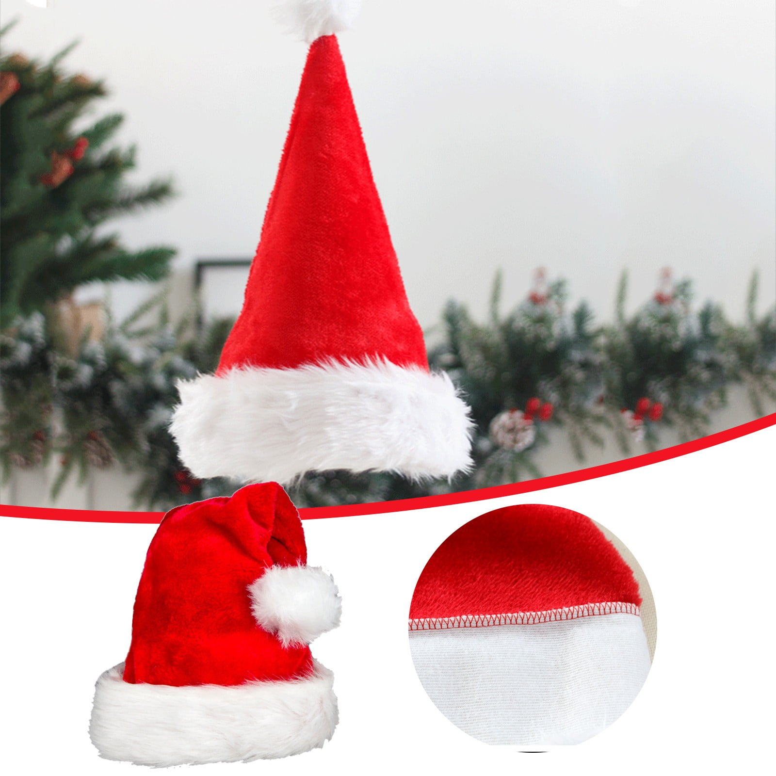 Riforla Christmas Extra Thick Big Santa Hat Santa Hat Warm High End ...