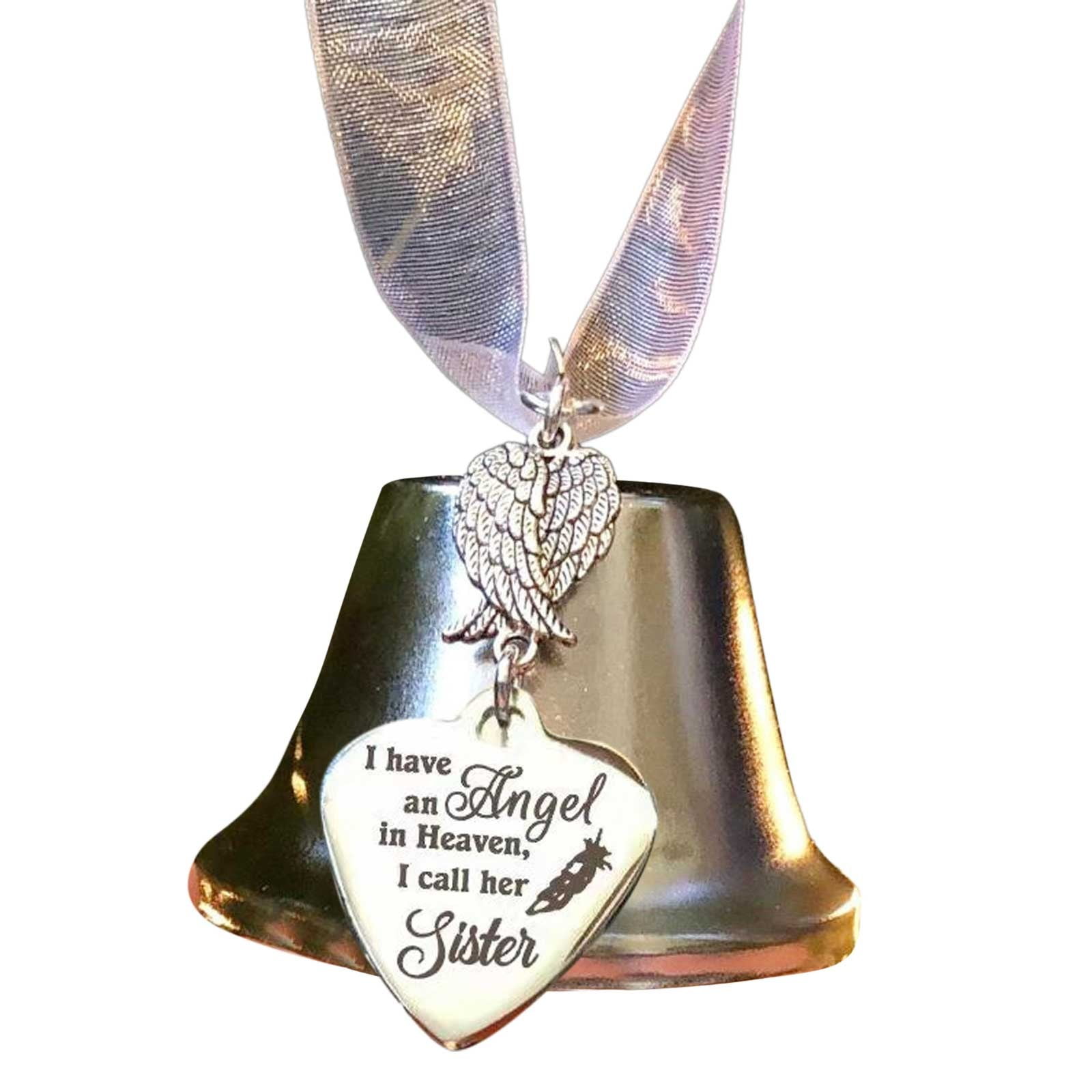 Riforla Christmas Memorial Ornaments Angel Wing Bell Christmas ...