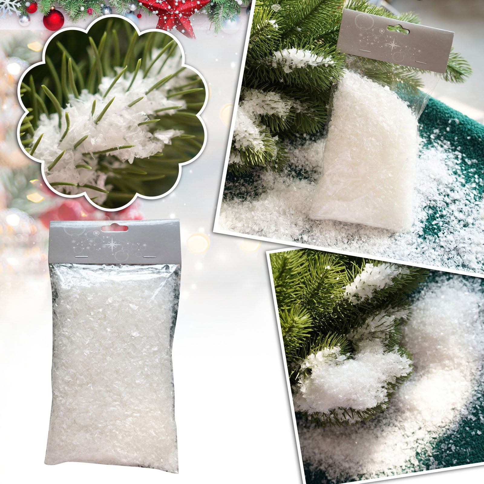 Riforla Christmas Snow Decoration Artificial Dry Snow Powder Christmas ...