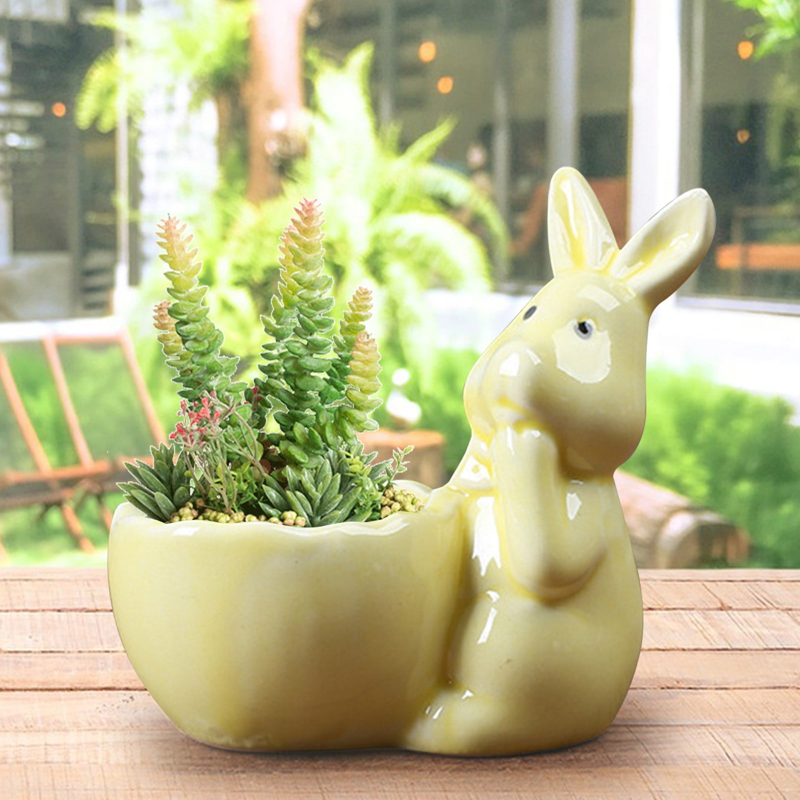 Riforla Easter Rabbit Mini Ceramic Succulent Pots Thumb Flower Pots For ...