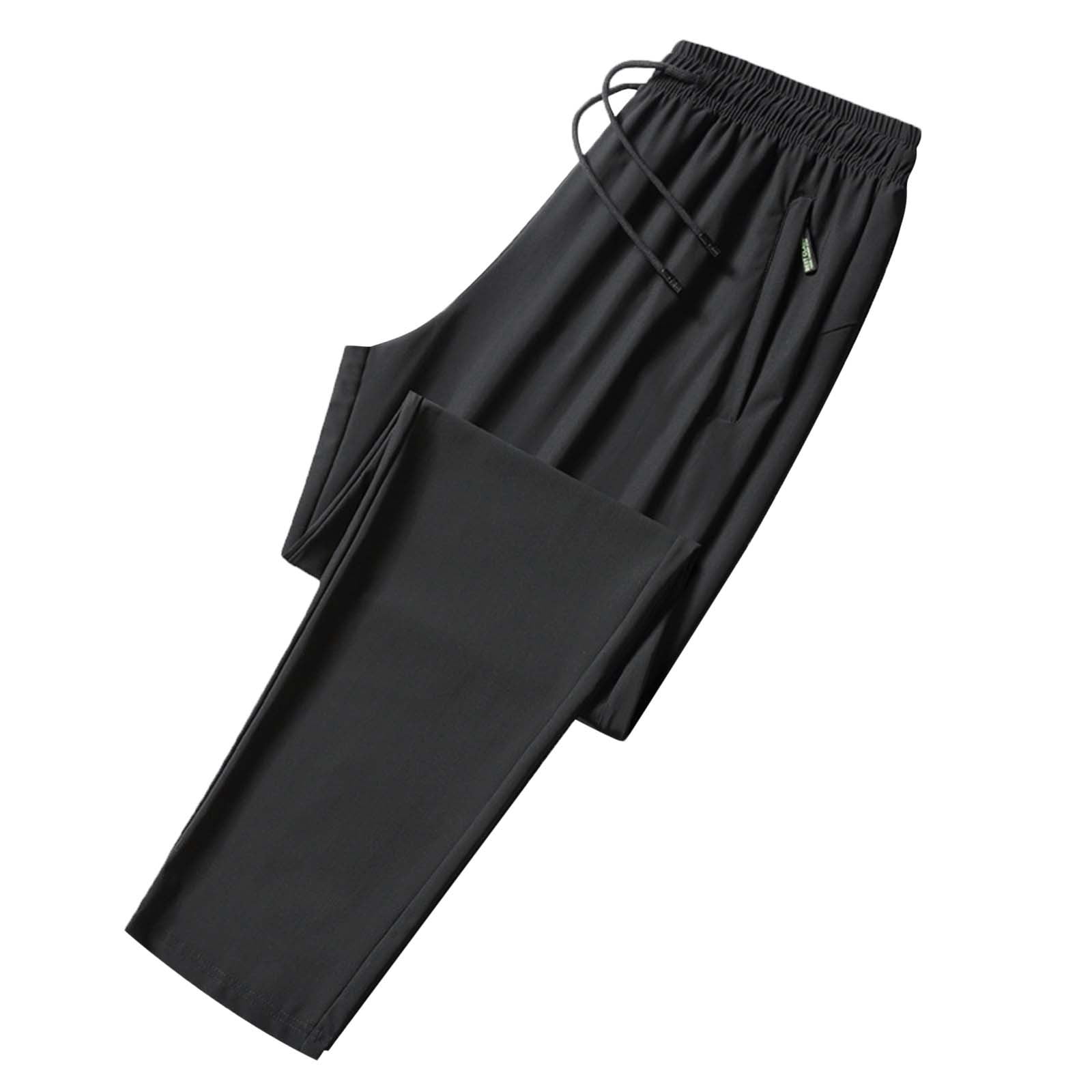 Riforla Men's Fashion Large Waist Drawstring Elastic Pants Casual Ice ...