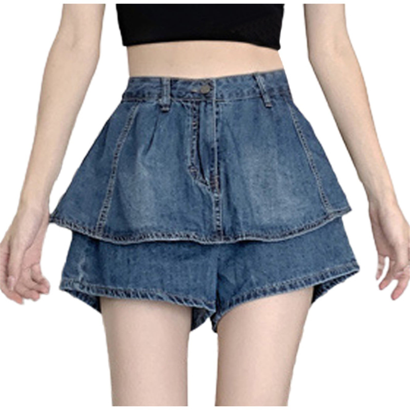 Riforla Spicy Girl Cowboy Skirt Women's Inner Design High Waist Slim A ...