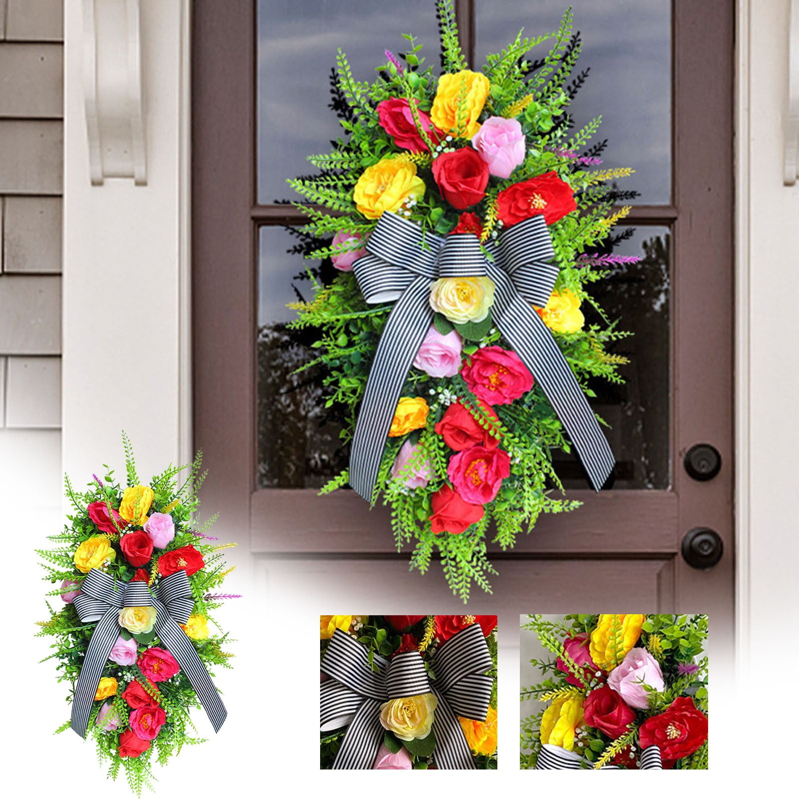 Riforla Spring Lavender Wreaths For Front Door Summer Door Wreaths With ...