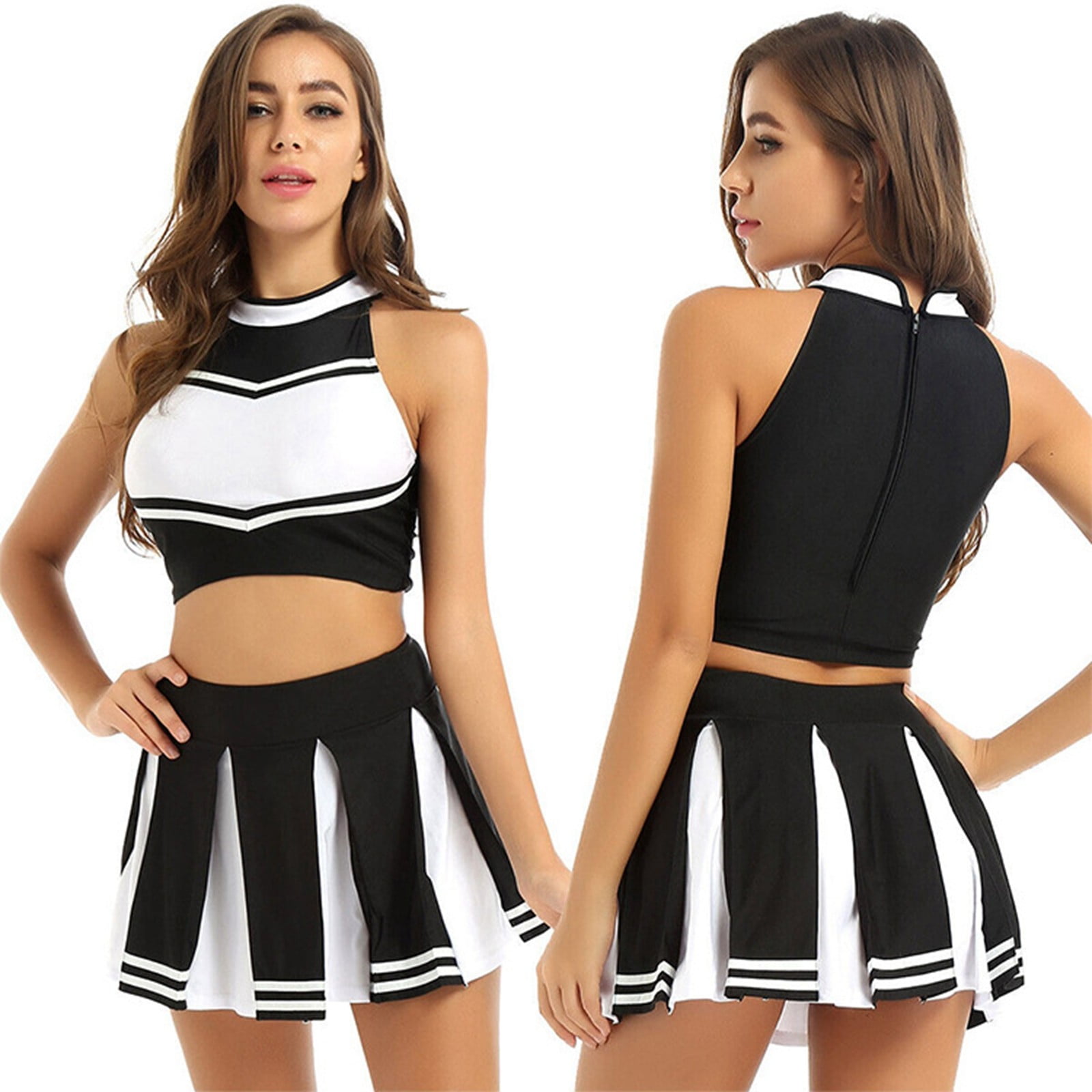 Riforla Women's Cheerleading Role Play Cheerleading Short Skirt Set ...