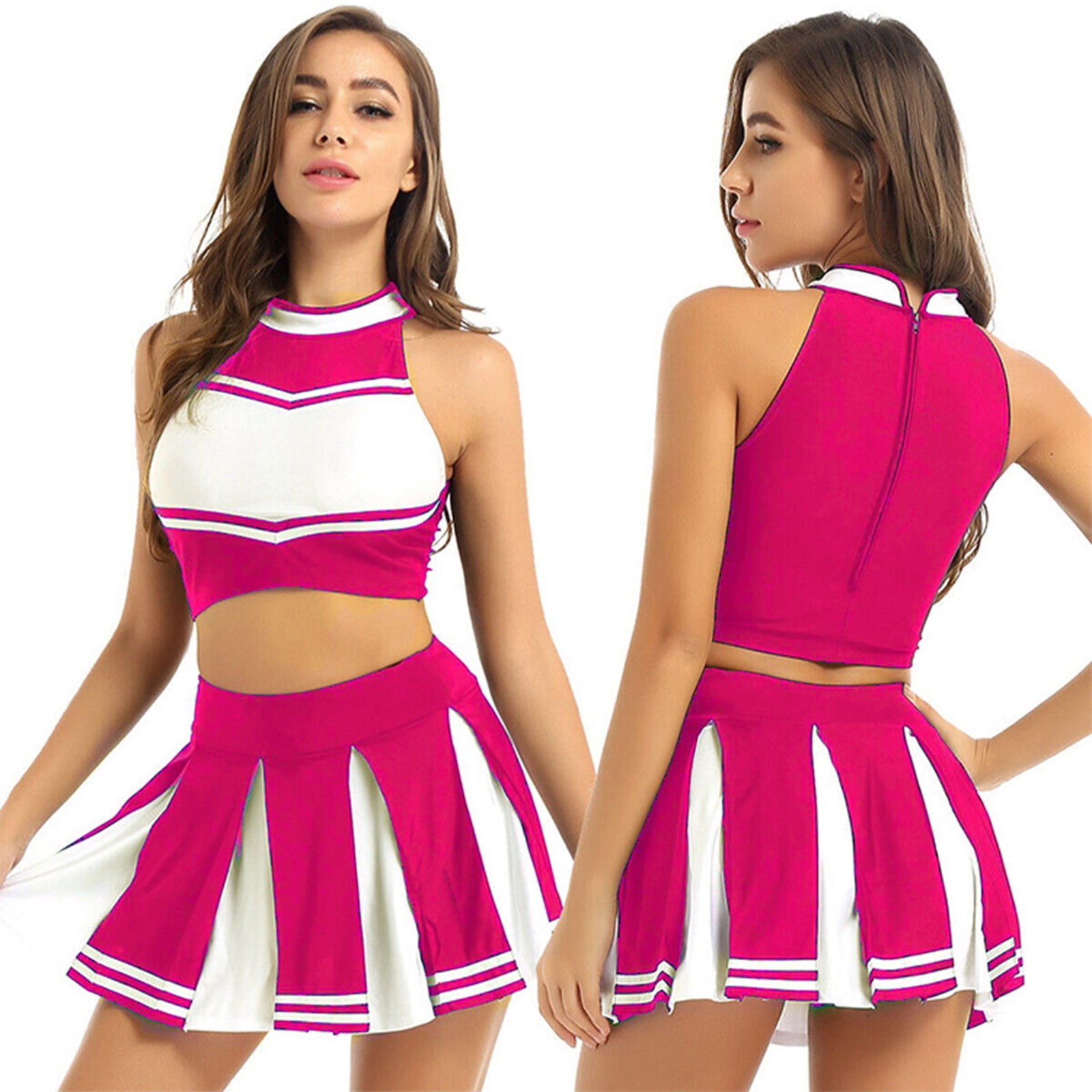 Riforla Women's Cheerleading Role Play Cheerleading Short Skirt Set ...