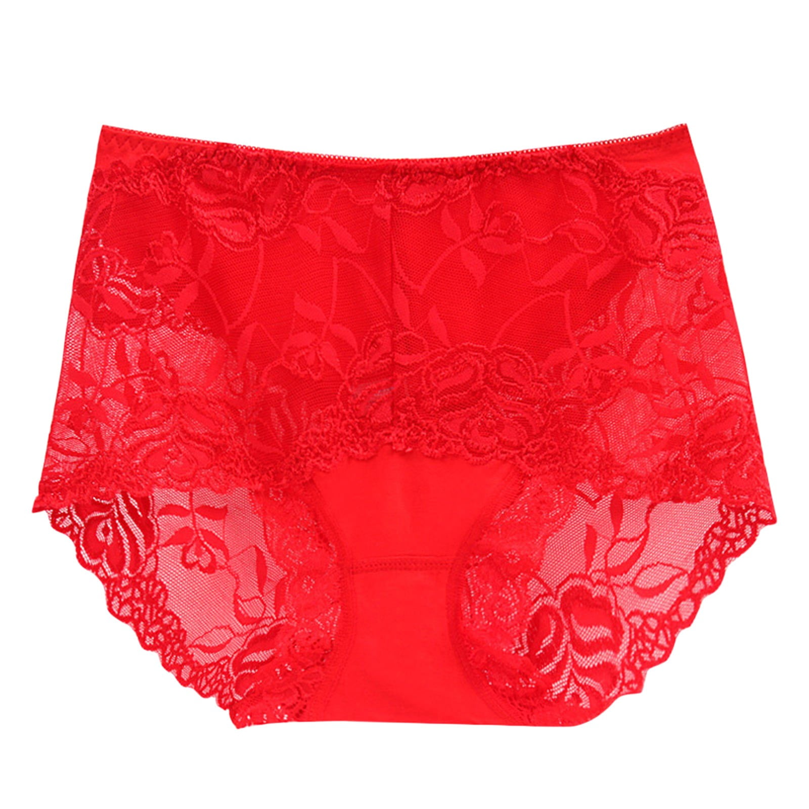 Riforla Womens Mid High Waist Lace Panties Sexy Transparent Seamless ...