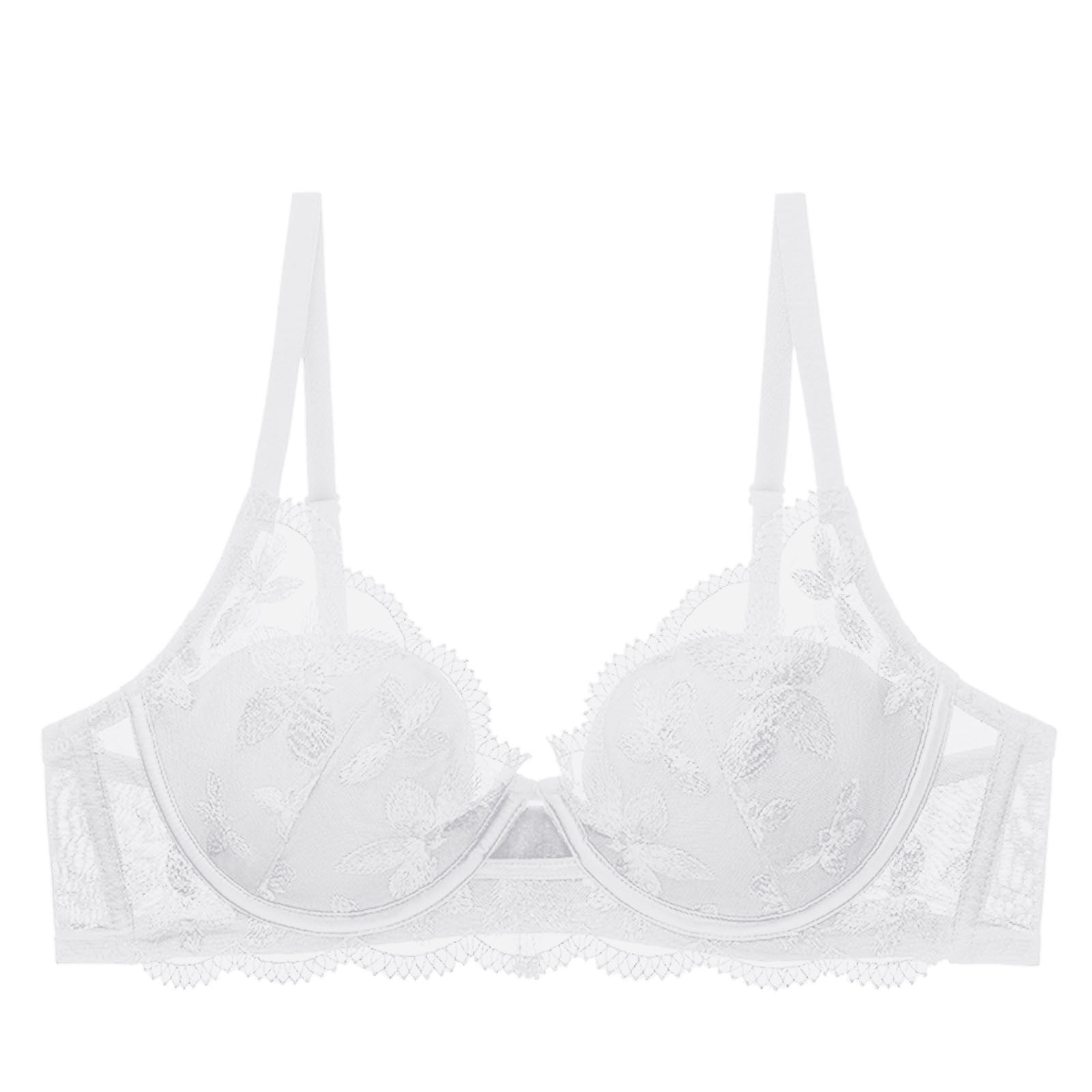 Riforla Womens Sexy Lace Gathered Bra Straps Cup Underwear Womens Bras White 75C - Walmart.com