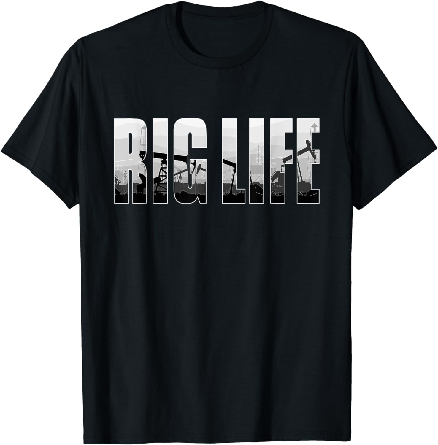 Rig Life Oilfield Worker Oilman Oil Drilling Rig Drill Crew T-Shirt ...