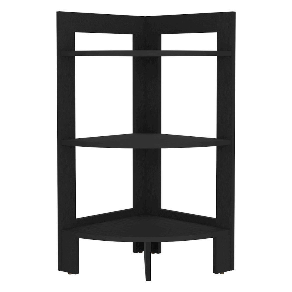 Riga Corner Side Table Engineered Wood Black - Walmart.com