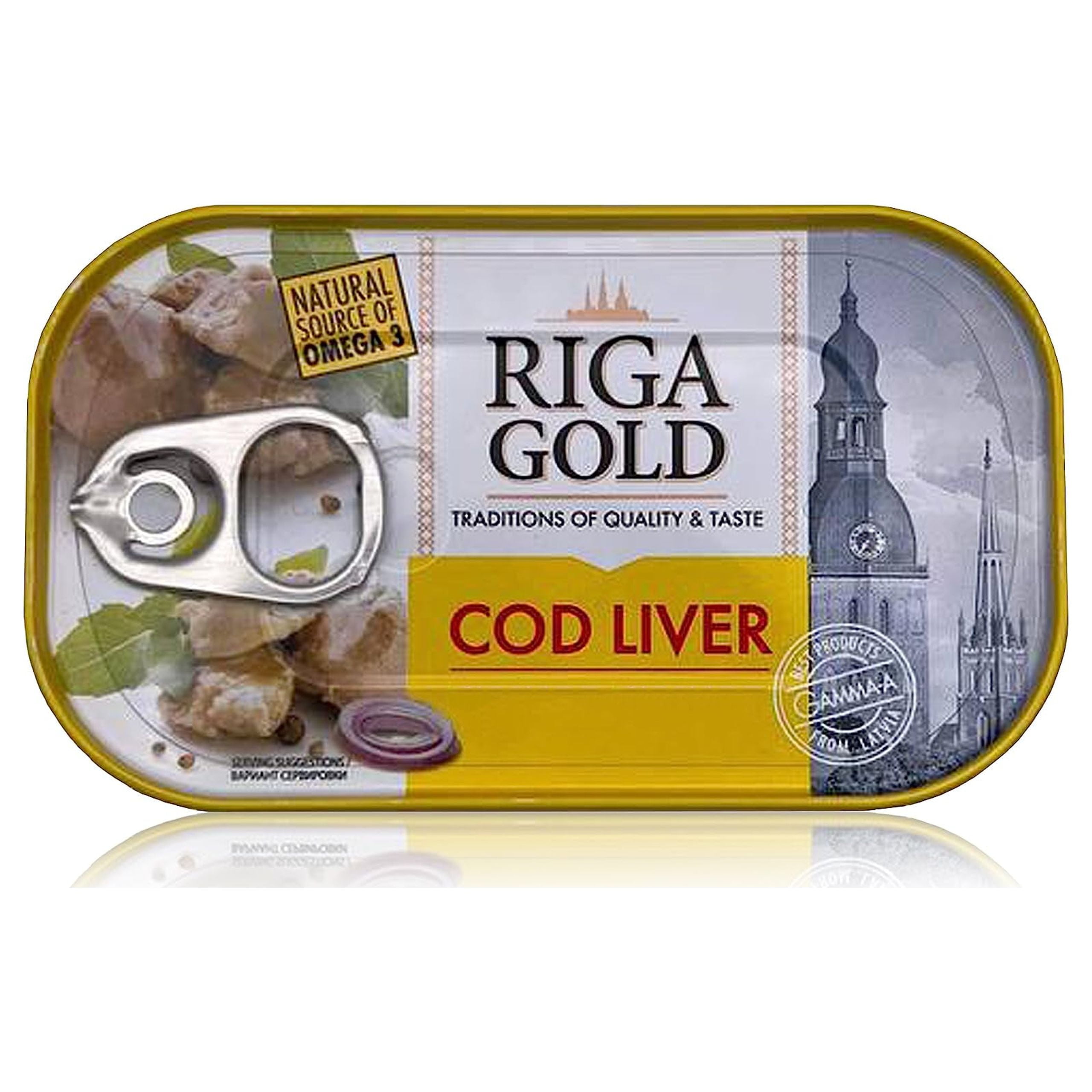 Riga Gold Cod Liver in Own Oil 4.27oz/ 121g From Iceland (Pack 12 ...