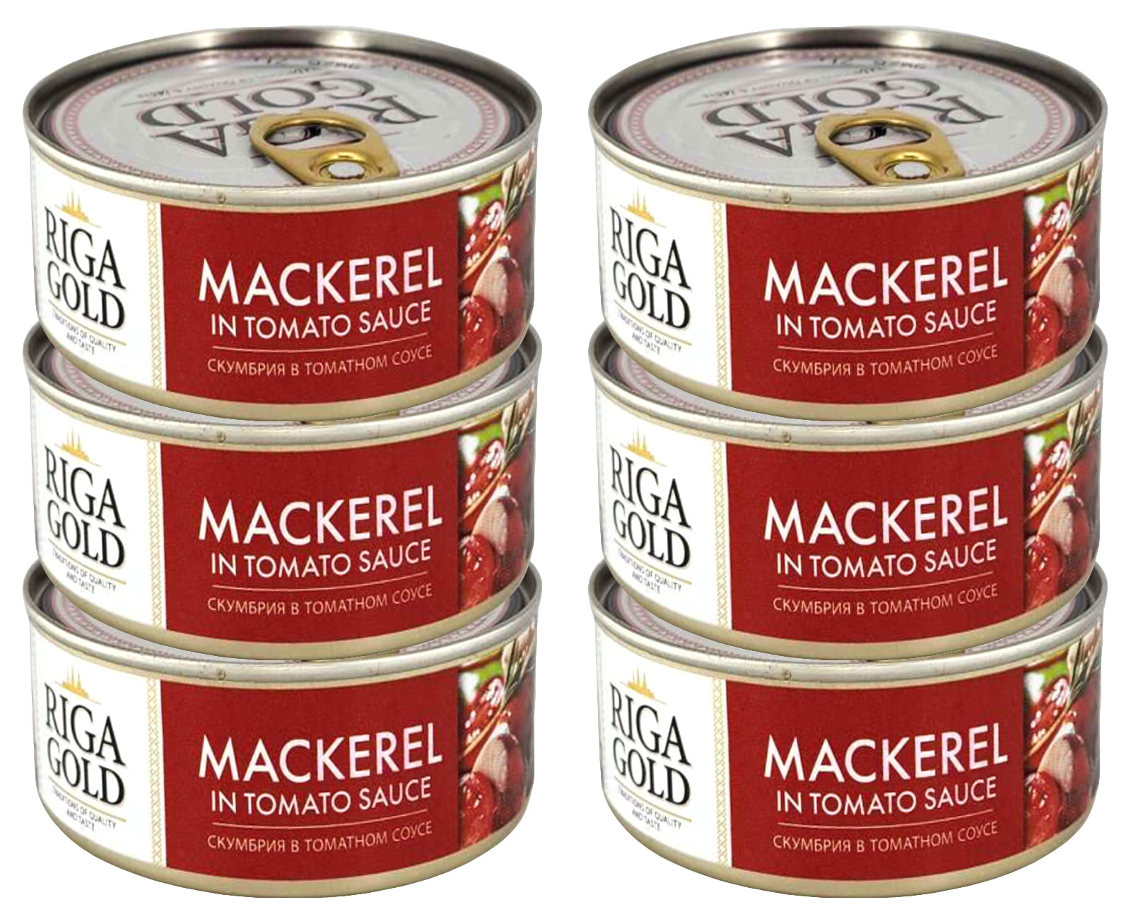 Riga Gold Mackerel in Tomato Sauce 240g / 0.53lb - Set of 6 - Walmart.com