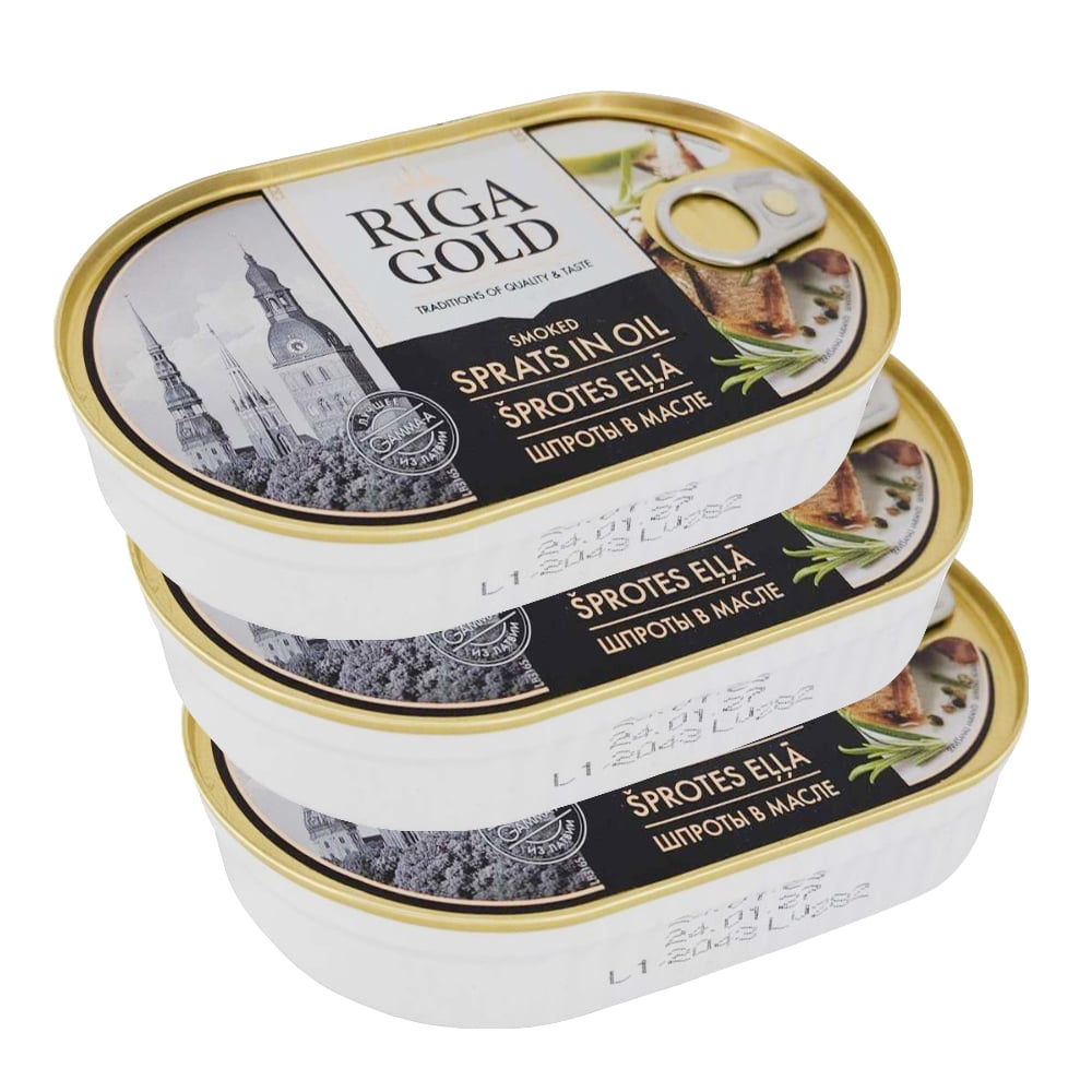 Riga Gold Smoked Sprats in Oil 190g/ 0.43lb - Set of 3 - Walmart.com