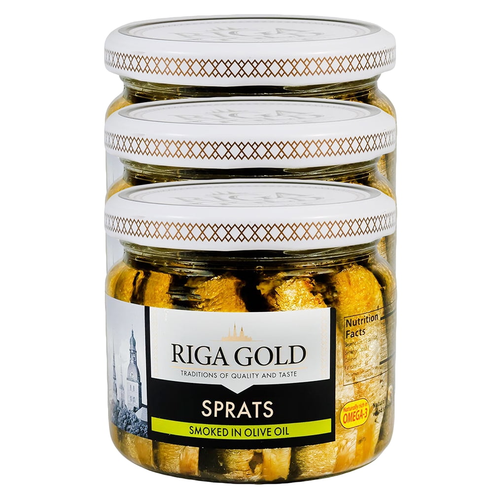Riga Gold Smoked Sprats in Olive Oil 270g/0.6 lb - Set of 3 - Walmart.com