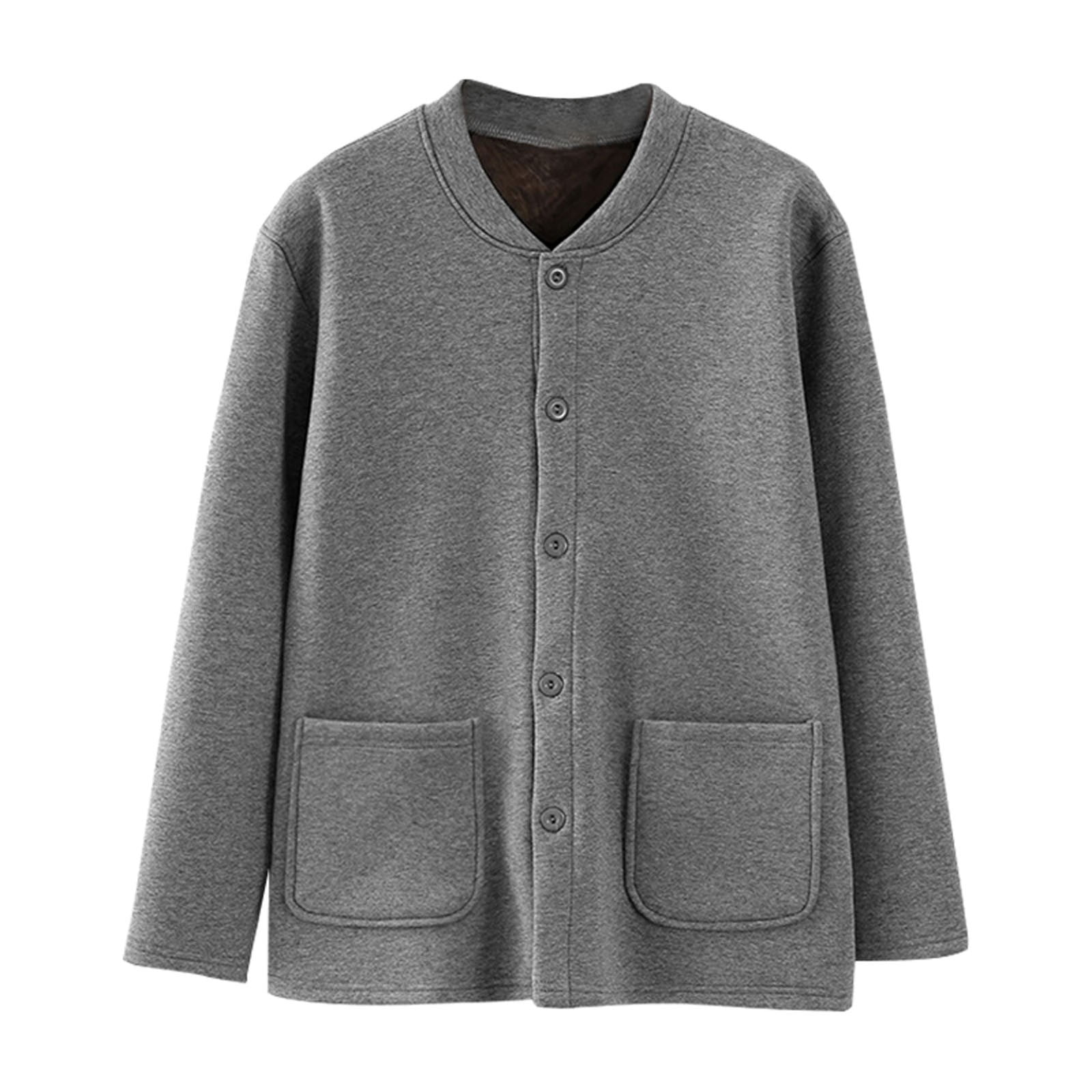 Rigardu Cardigans for Women Womens Solid Color Fleece Jacket Snap Front ...