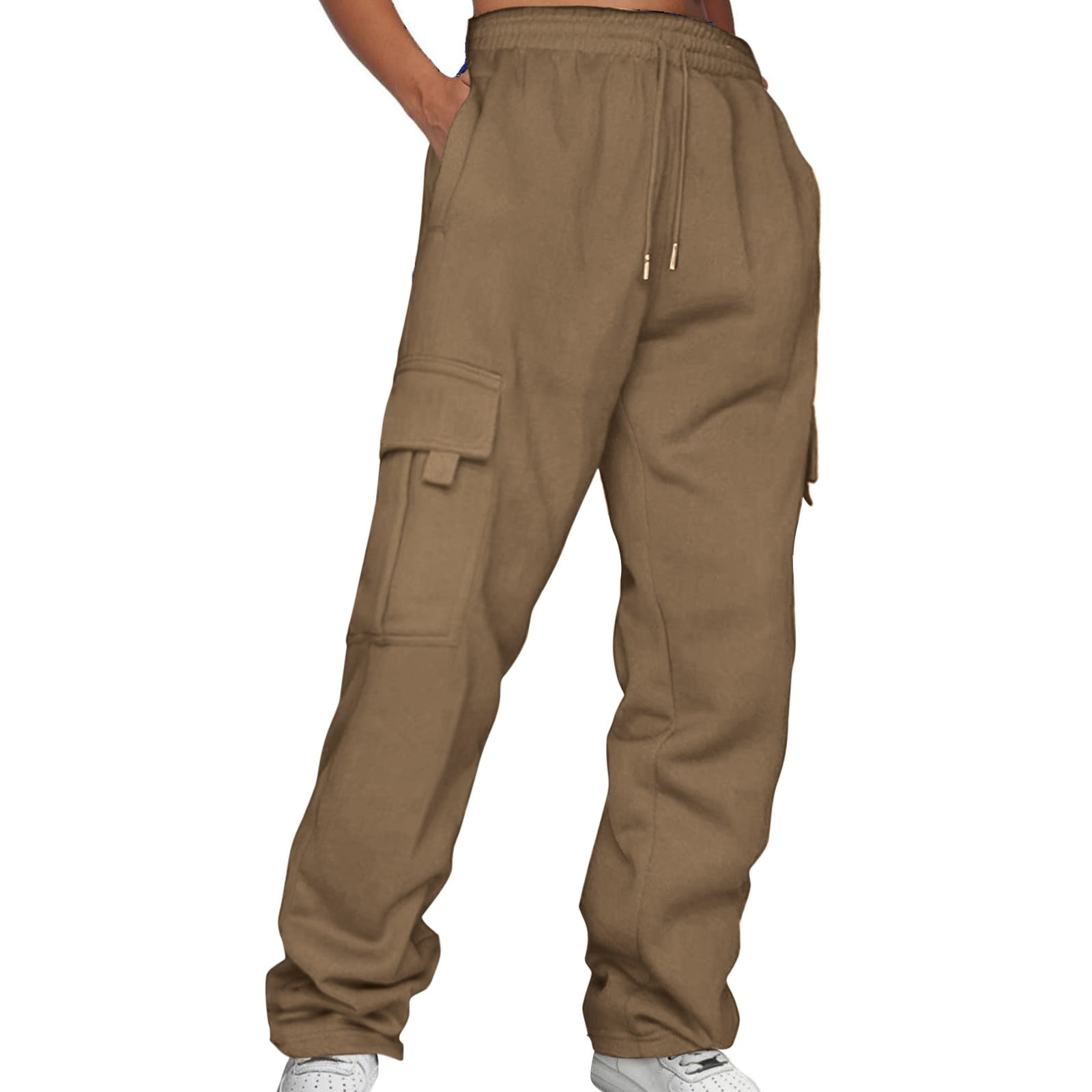 Rigardu Ladies' Solid Drawstring Elastic Waist Pocket Pants Slacks ...