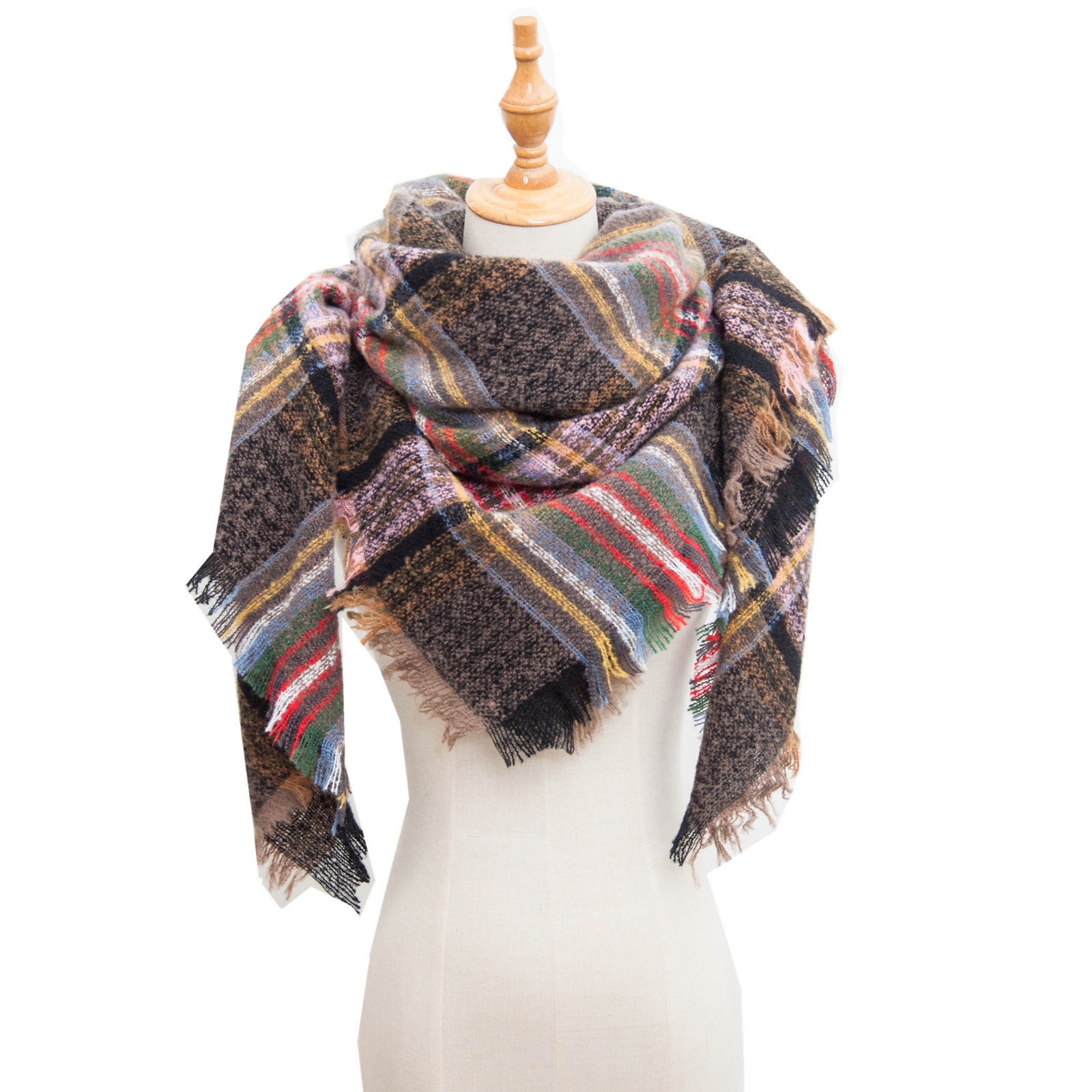 Rigardu Plaid Scarf for Women Fall Winter Scarf for Women Women Fall Winter Scarf Classic Tassel ...