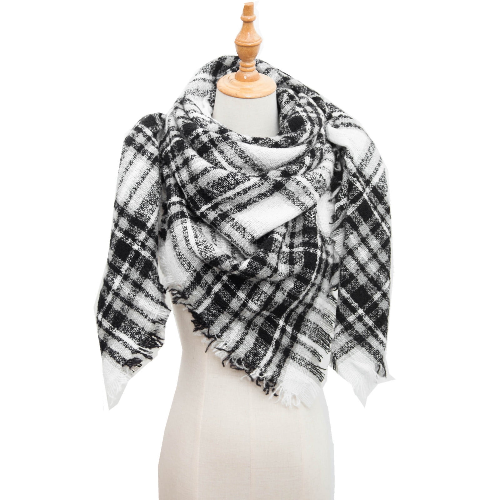 Rigardu Plaid Scarf for Women Fall Winter Scarf for Women Women Fall Winter Scarf Classic Tassel ...