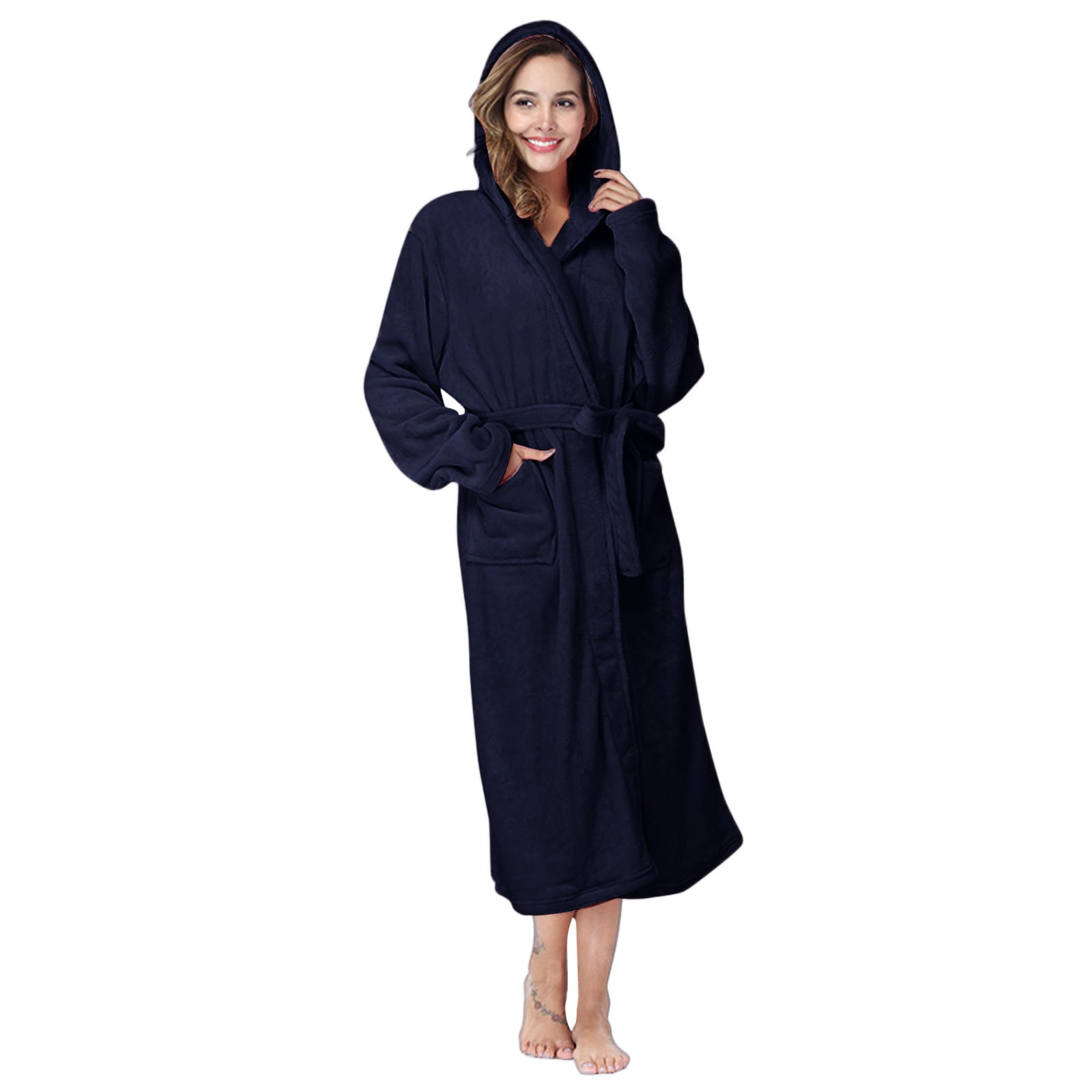 Rigardu Robes for Women Bathrobe Long Women Hooded Bathrobe Lightweight ...