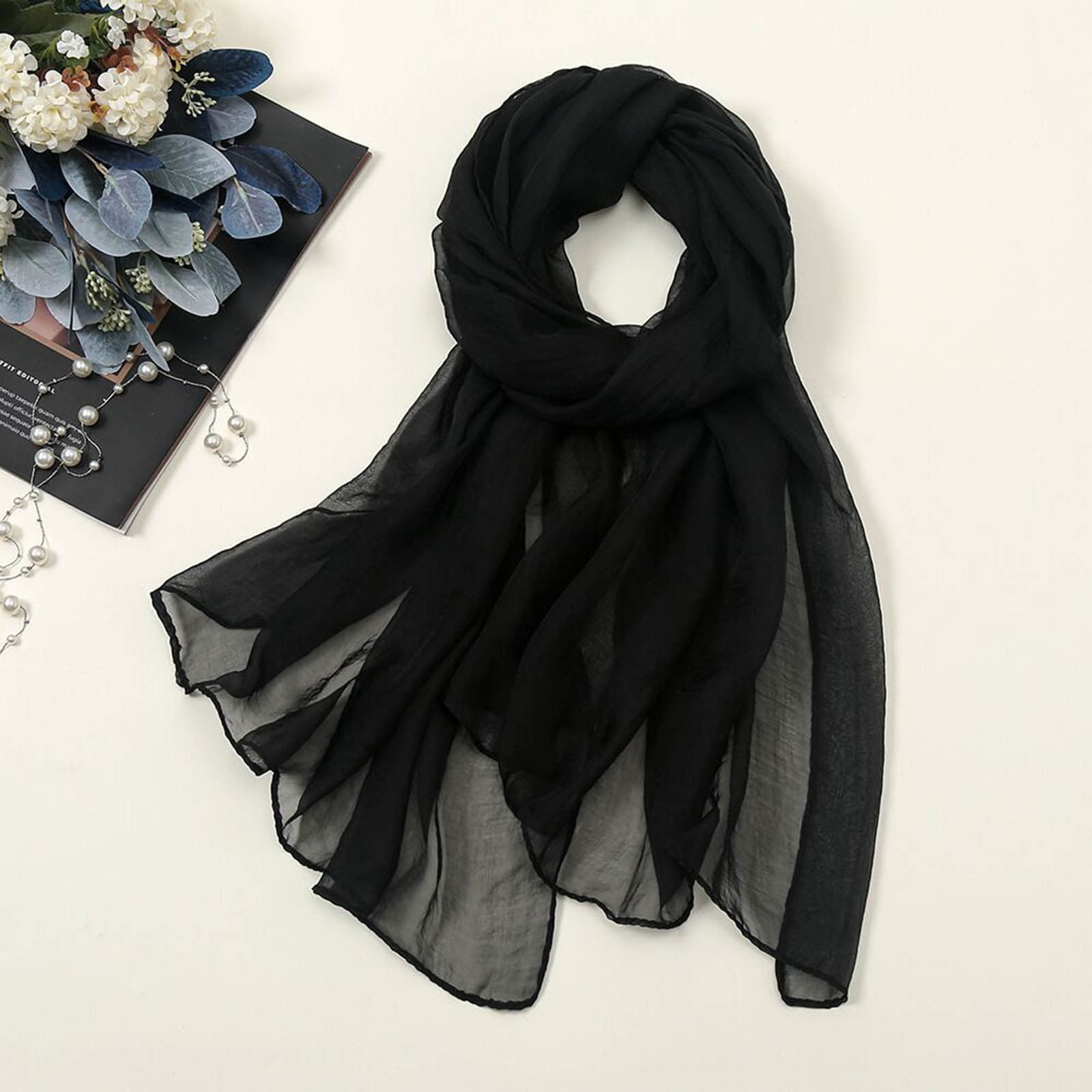 Rigardu Scarf for Women Women Summer Casual Colorful Multicolor Solid ...