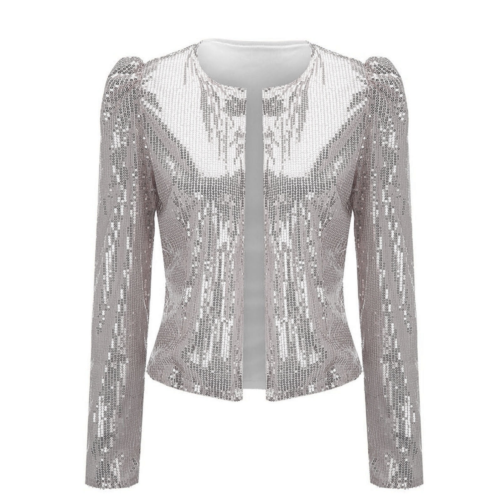 Rigardu Women Casual Fashion Sequin Sequins Sparkling Cardigan Jacket ...