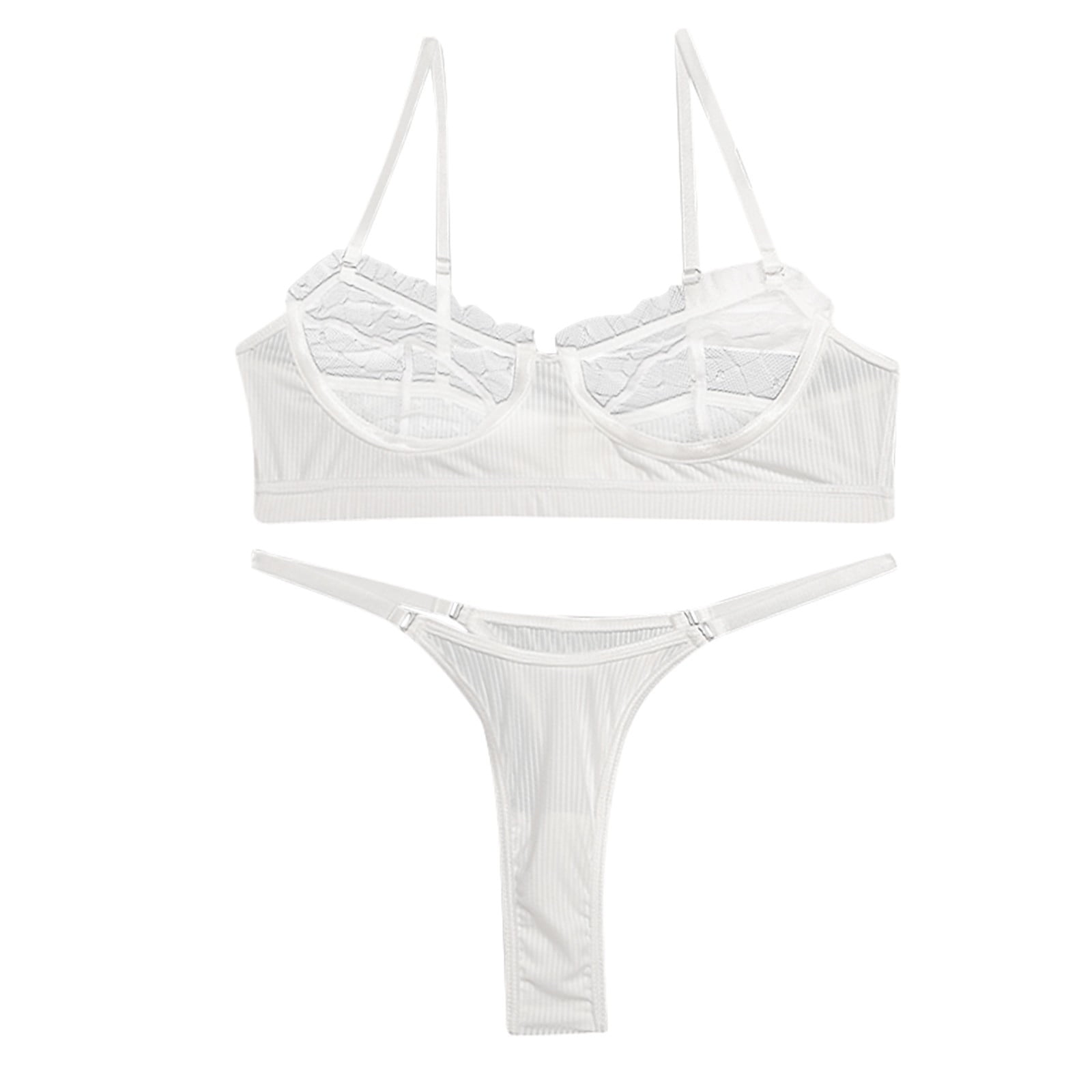 Rigardu Womens Lingerie Set Set Women Bra Lingerie Belt Nightwear Lace