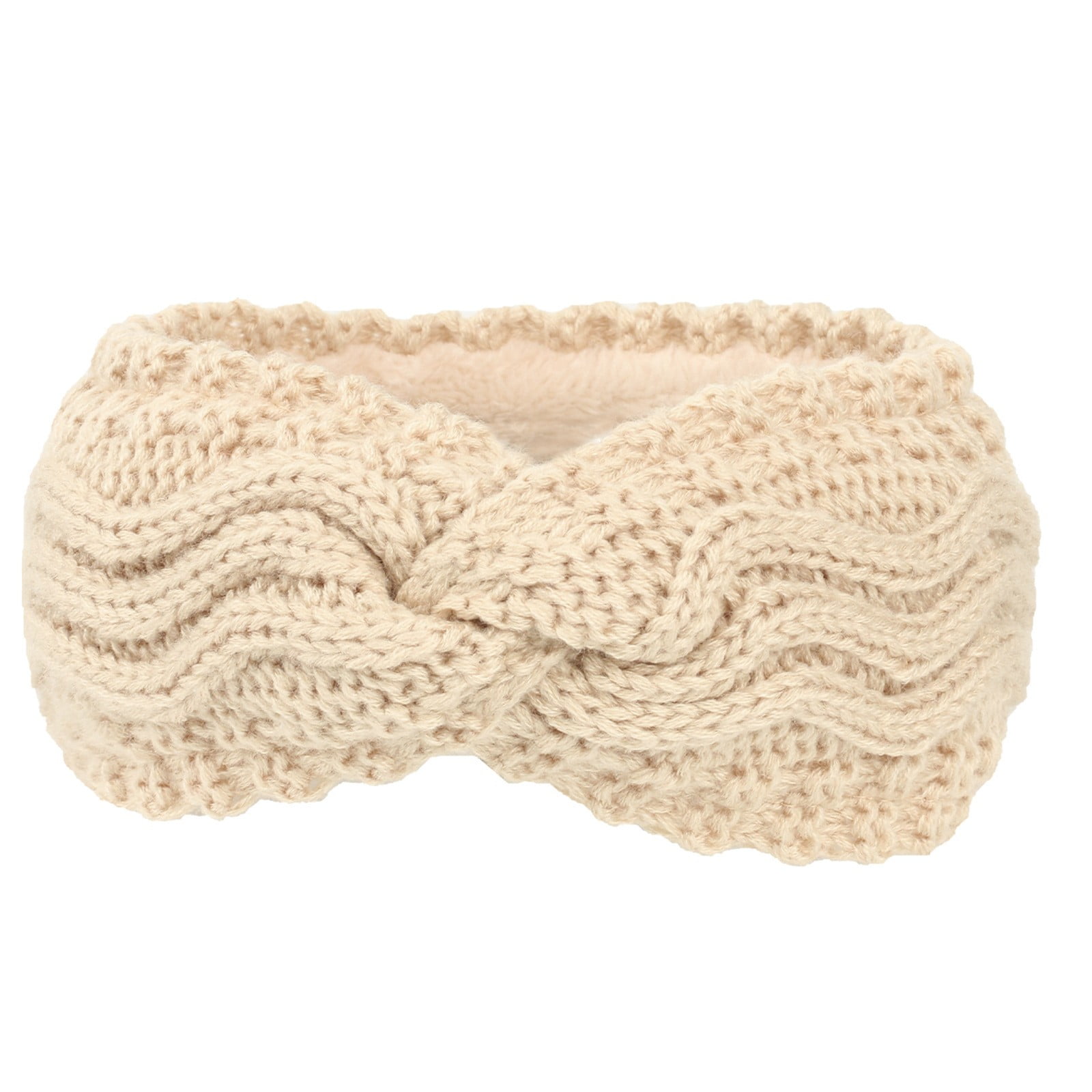 Rigardu Womens Winter Headbands Fuzzy Lined Ear Warmer Cable Knit Thick ...