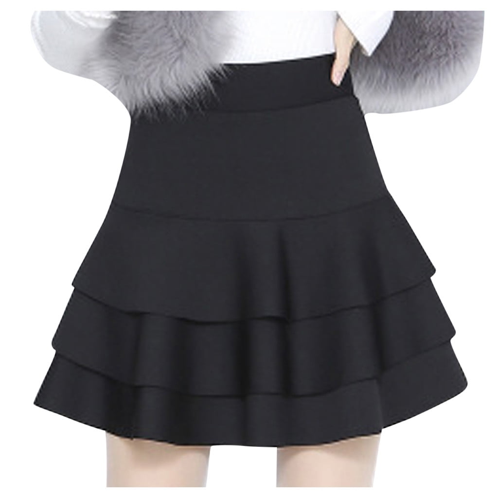 Rigardu skirts for women Ladys Elastic High Waist Pants Skirt Solid ...