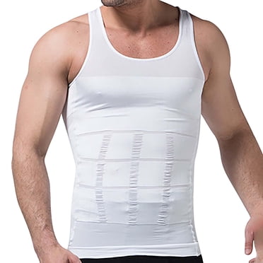 Mens Compression Undershirts Ultra Slimming Body Shaper Belly Control ...