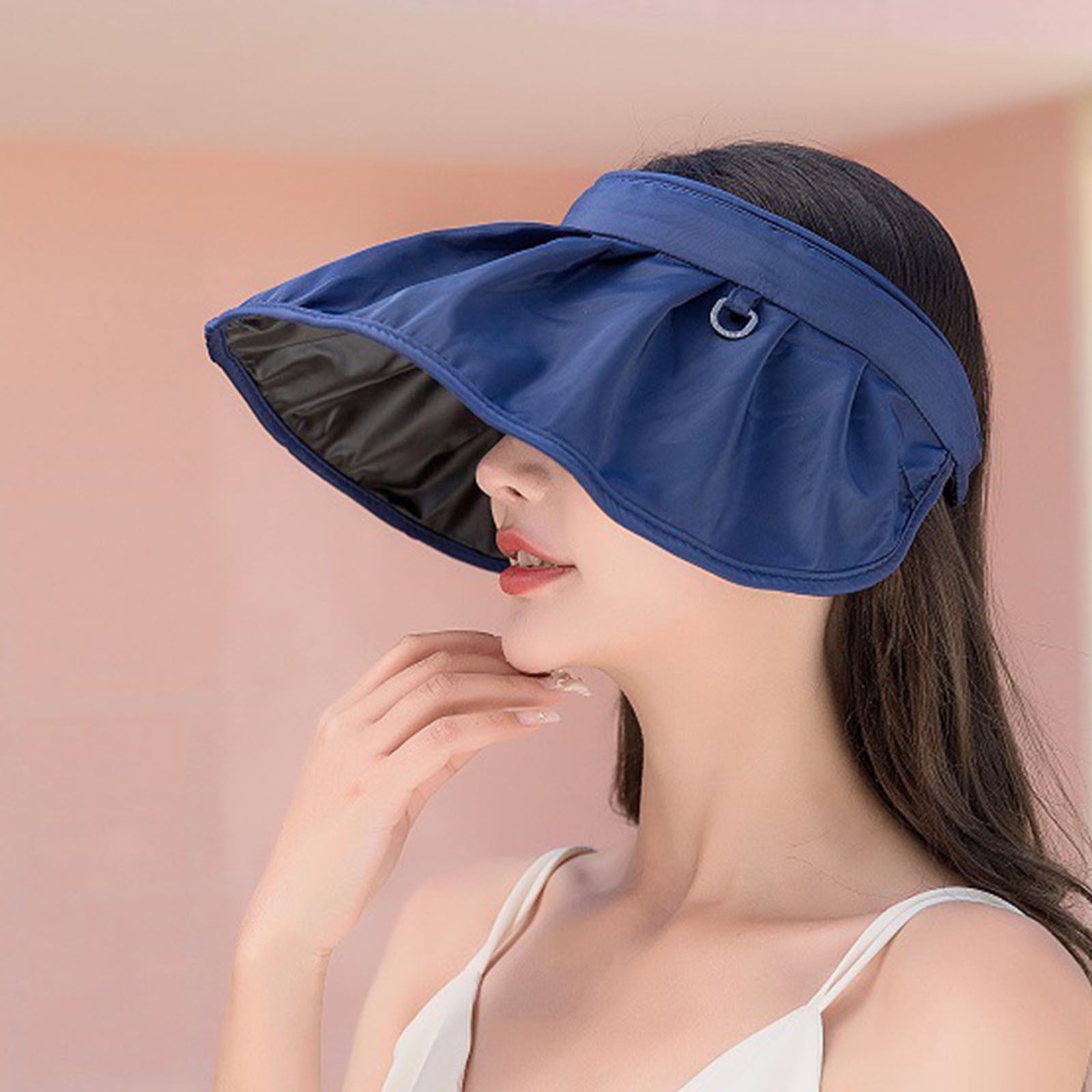 Rigardu sun hats for women Pure Colored Conch Shape Summer Sun Visor ...