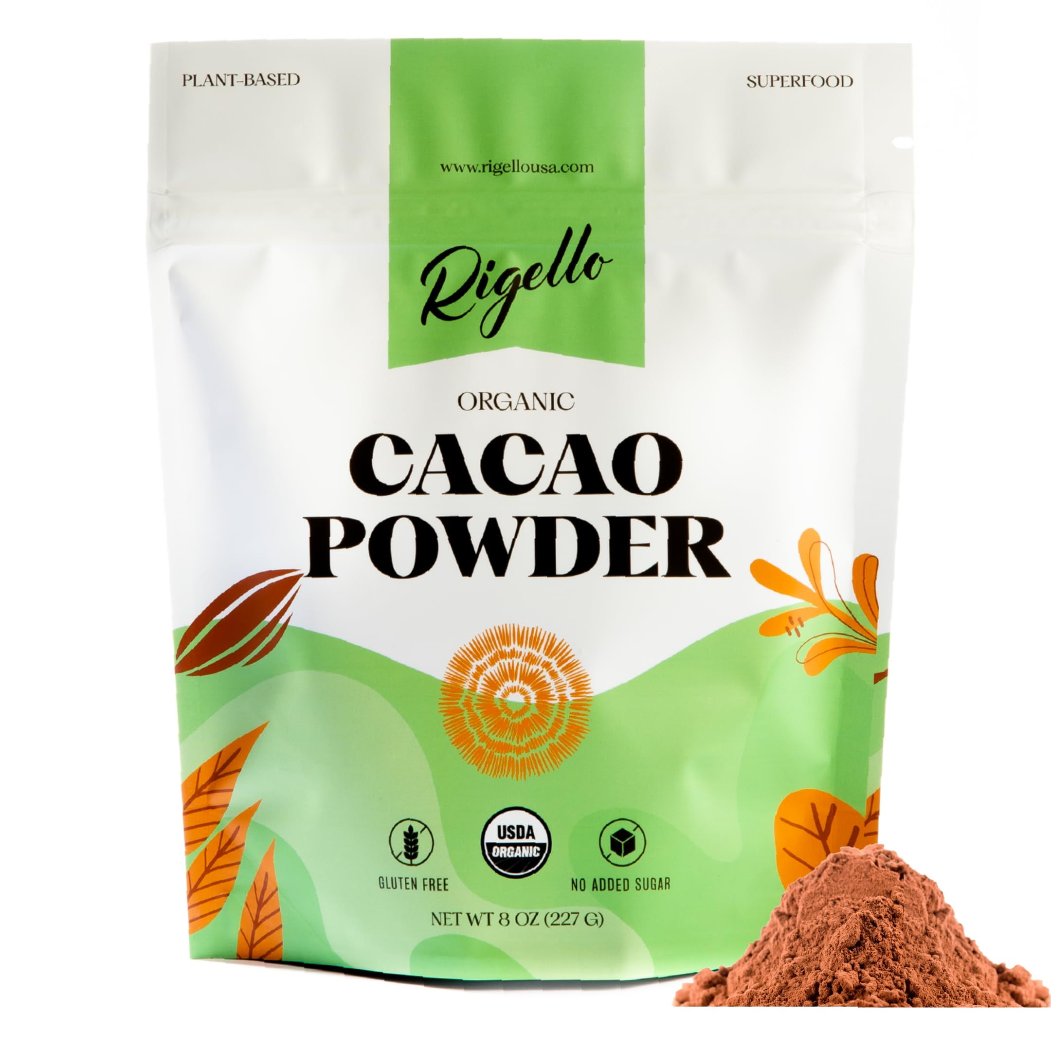 Rigello Organic Cacao Powder - Vegan, Gluten Free, Non-GMO, Sustainable ...