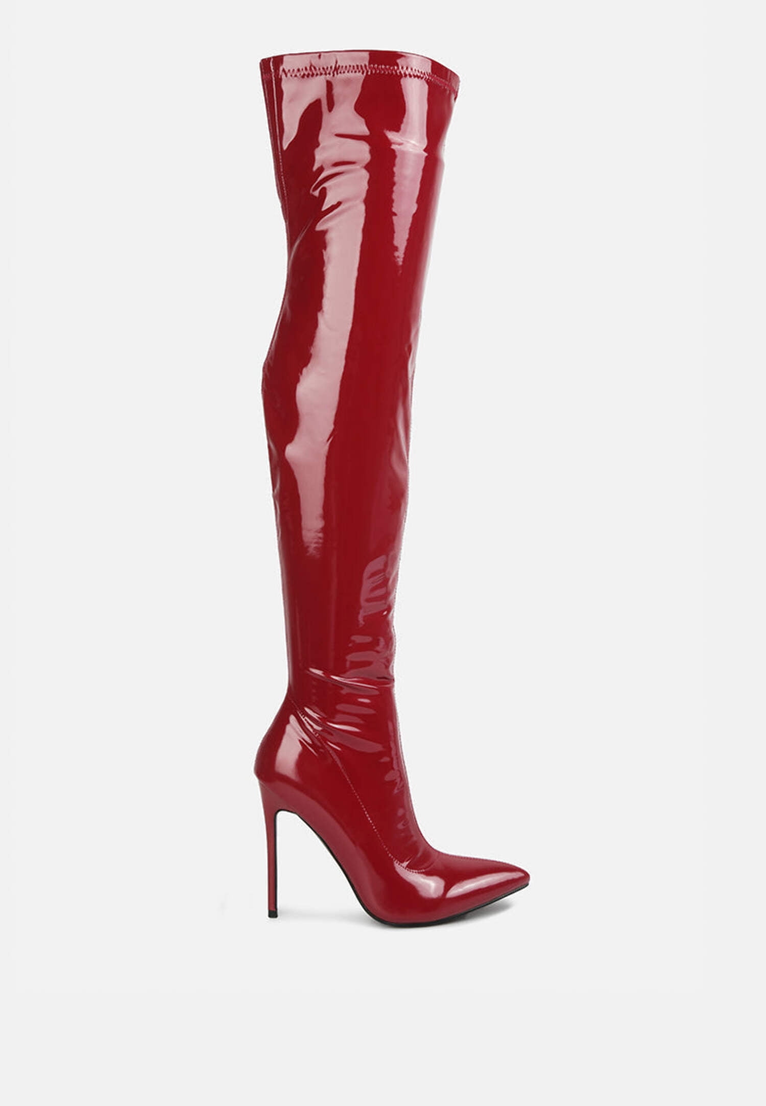 Riggle Long Patent Pu High Heel Boots - Walmart.com