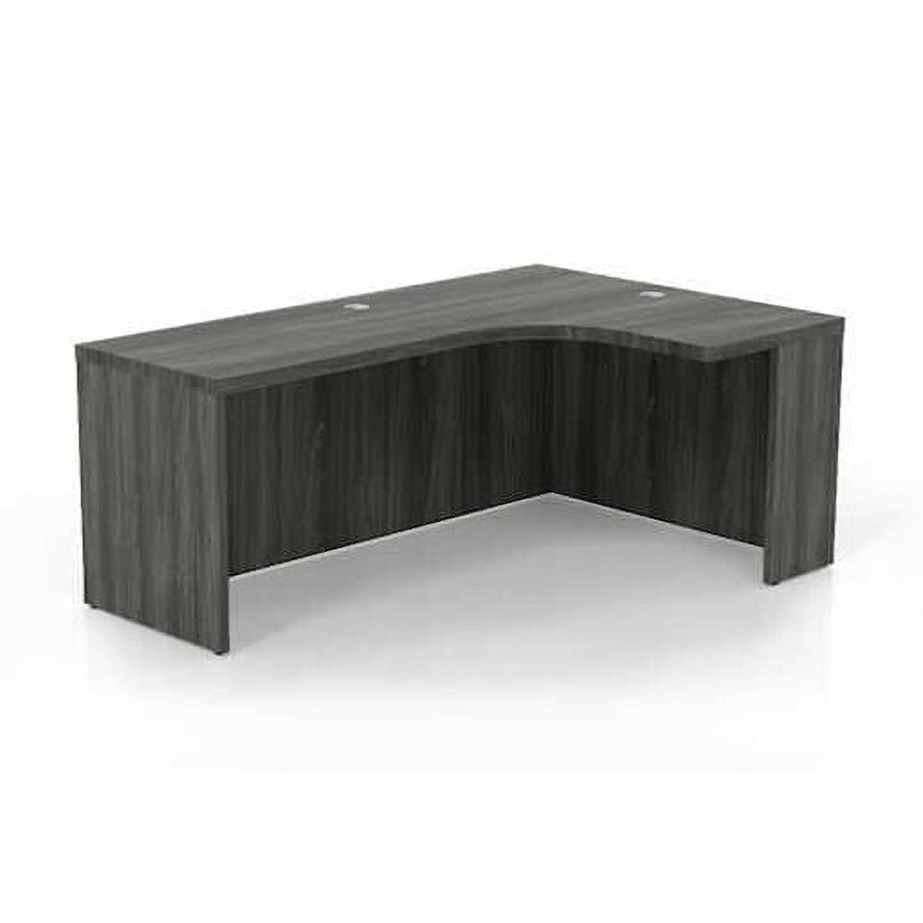 Right Aberdeen Series Extended Corner Table, Grey Steel - 72 x 48 x 24 ...