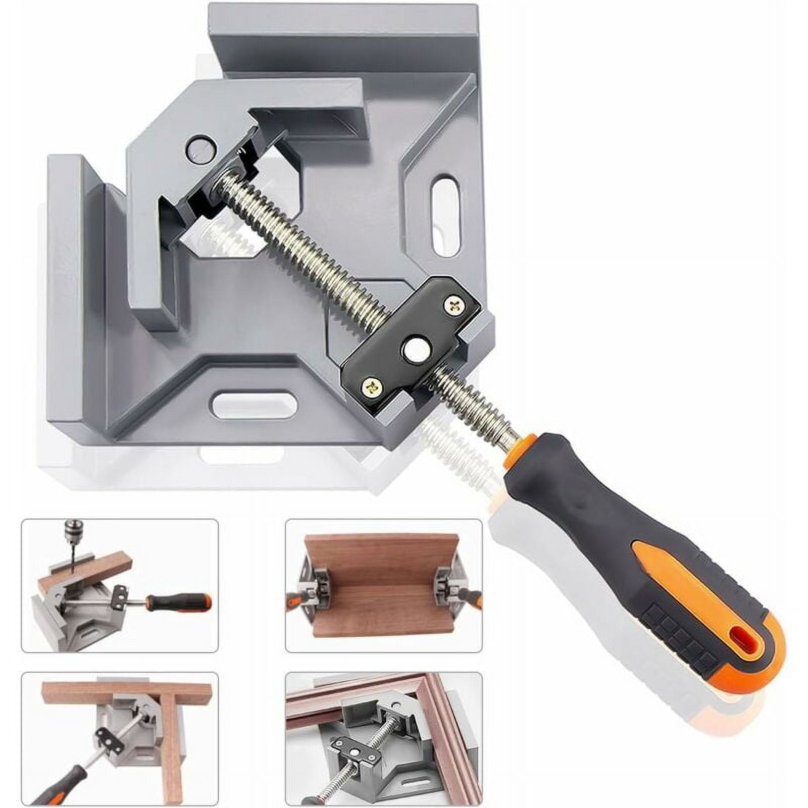 Right Angle 90 ° Corner Clamp / One Hand Aluminum Angle Vise with 70mm ...
