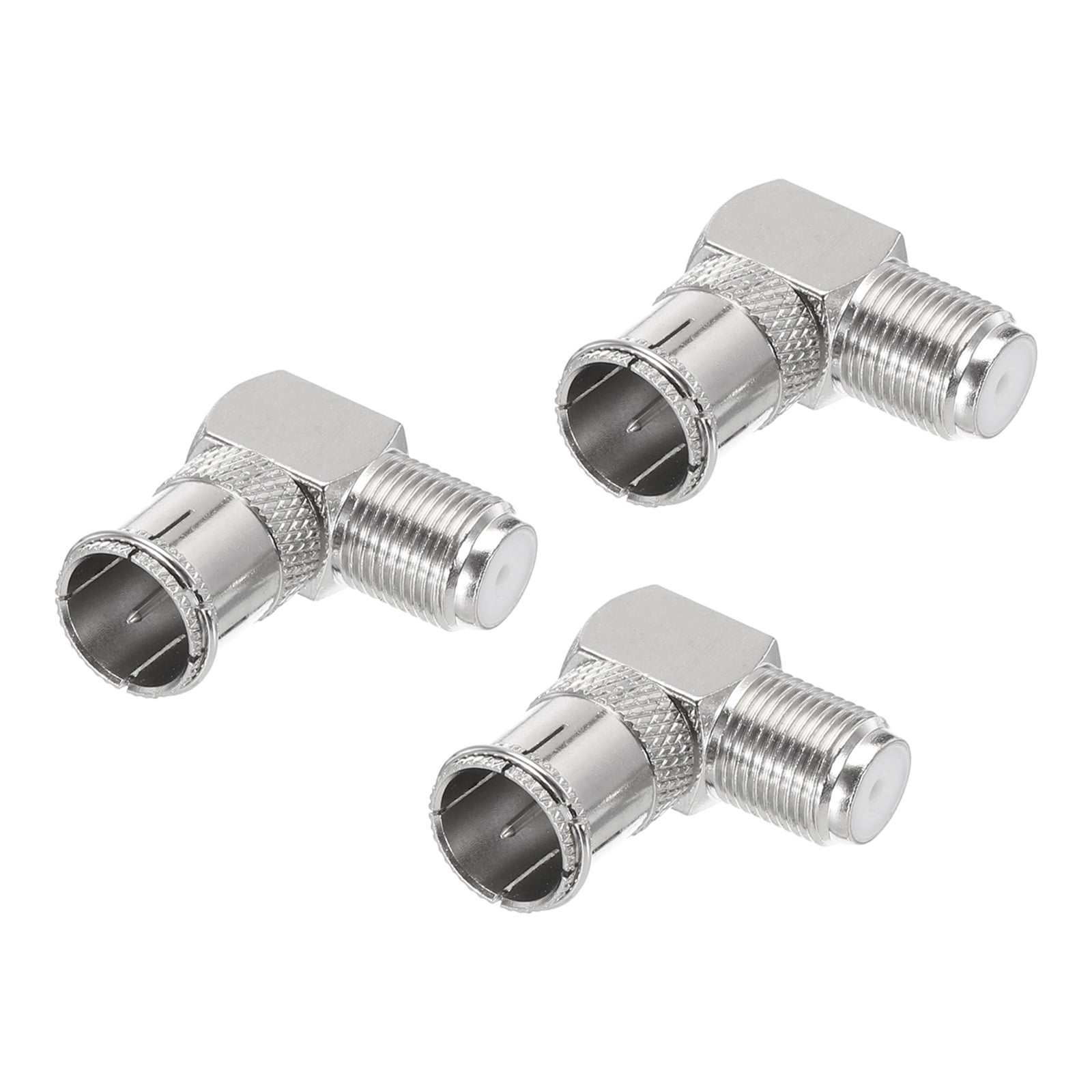 Uxcell Right Angle Coaxial Connector Quick Push on F Male to F Female ...