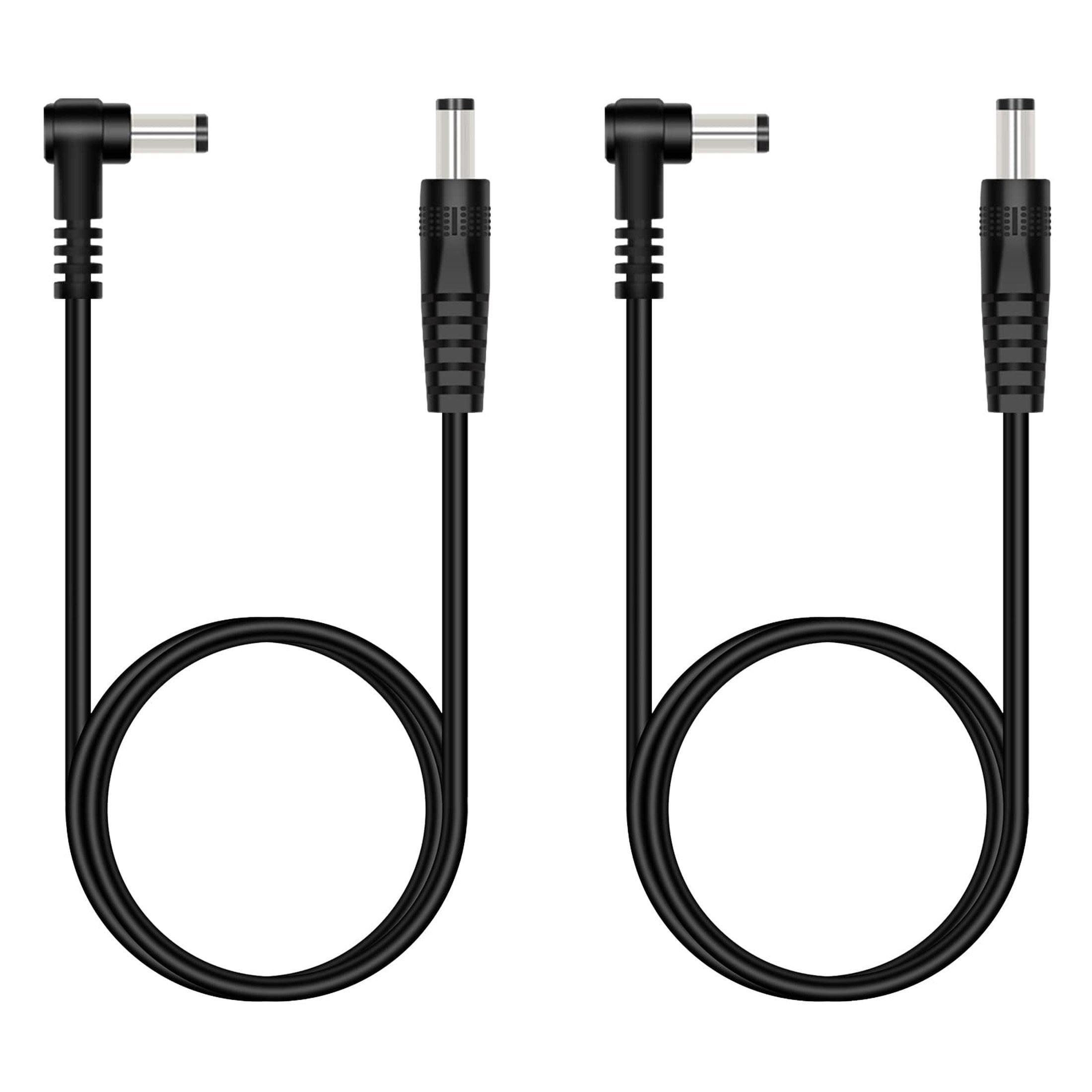 Right Angle DC Power Adapter Cable for IP Camera and LED Strip - 2 Pack ...