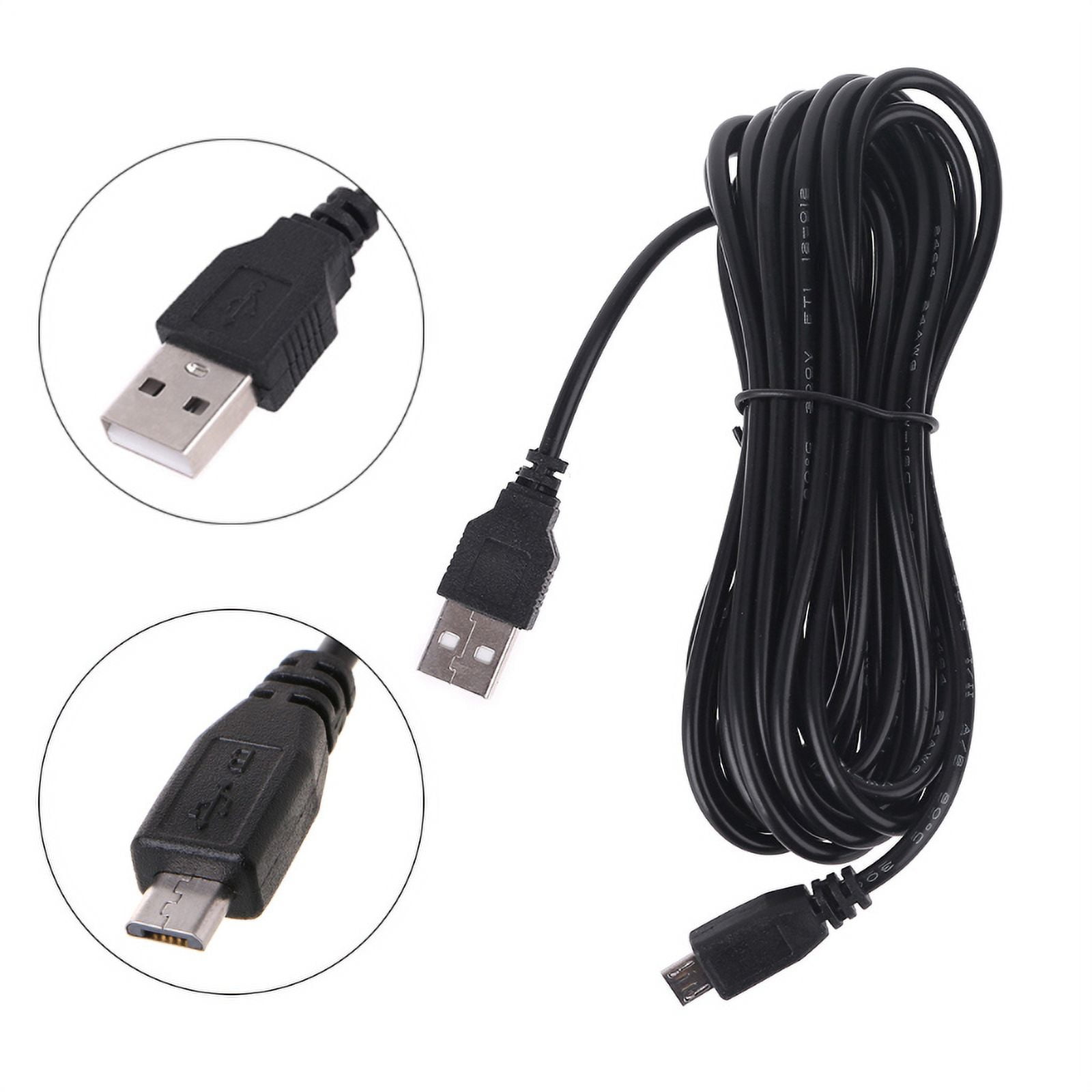 Right Angle Dash Cam Power Cable - 3.5m Extension Cord - 90 Degree ...