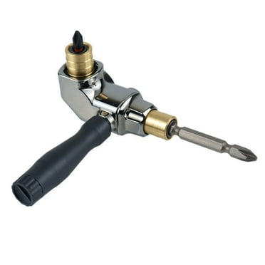 90 Degree Right Angle Drill Attachment Adapter with 8mm Hex Compatibility for Power and Hand ...