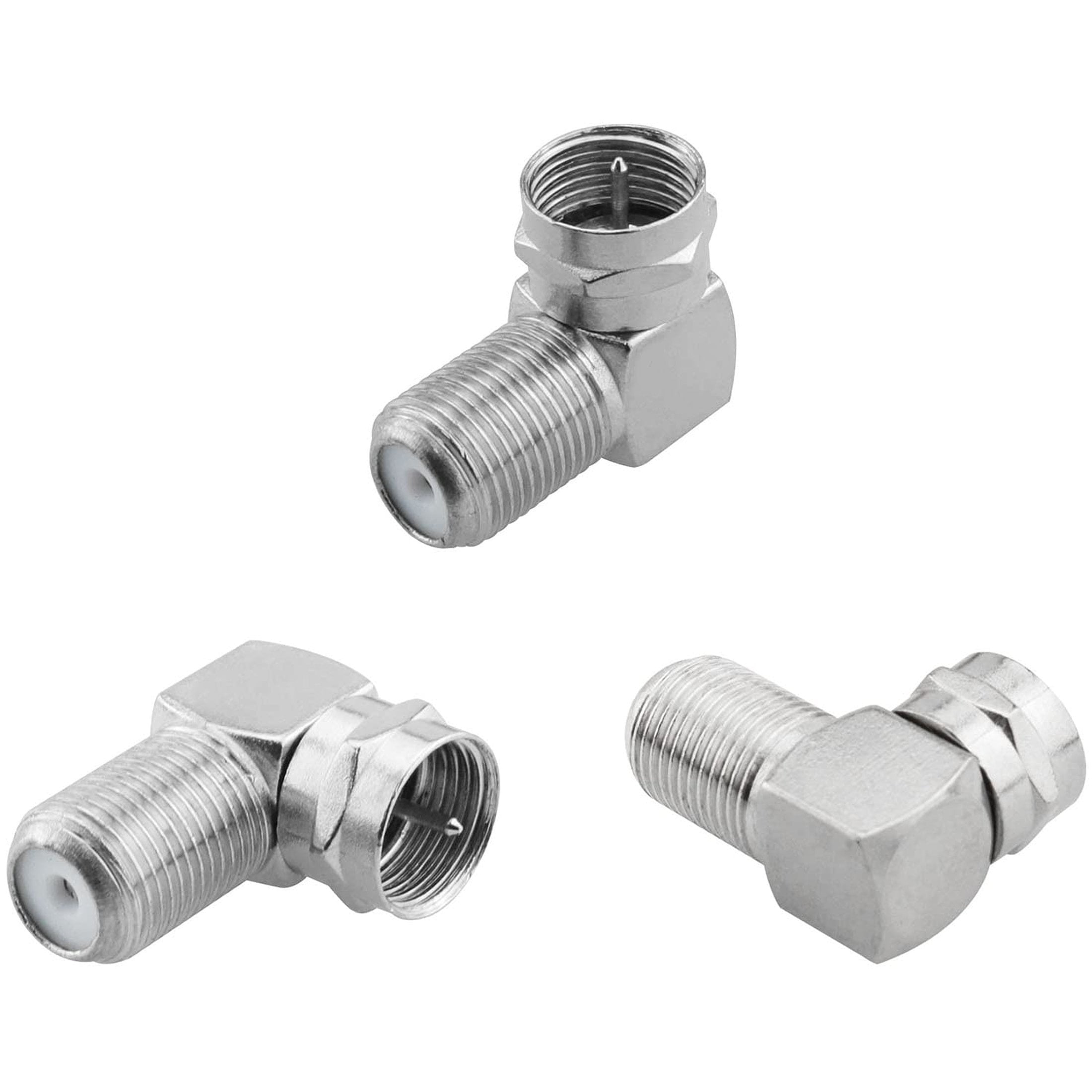 Right Angle F Type Adapter Set for TV Aerial Antenna Connections ...