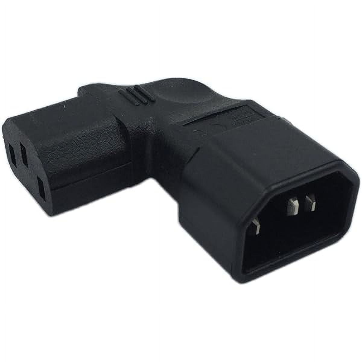 Right Angle IEC 320 C14 3 Pin Male to C13 Female PDU PSU UPS Power Extension Adapter Receptacle ...