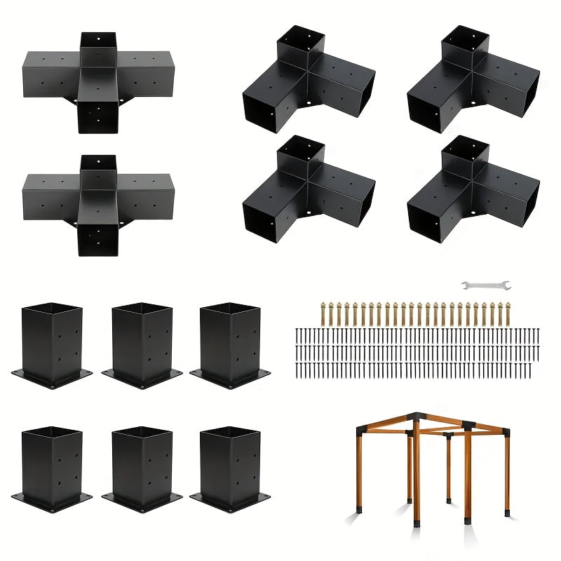 [Right Angle Pergola Brackets] 3-Way Right Angle Corner Pergola ...