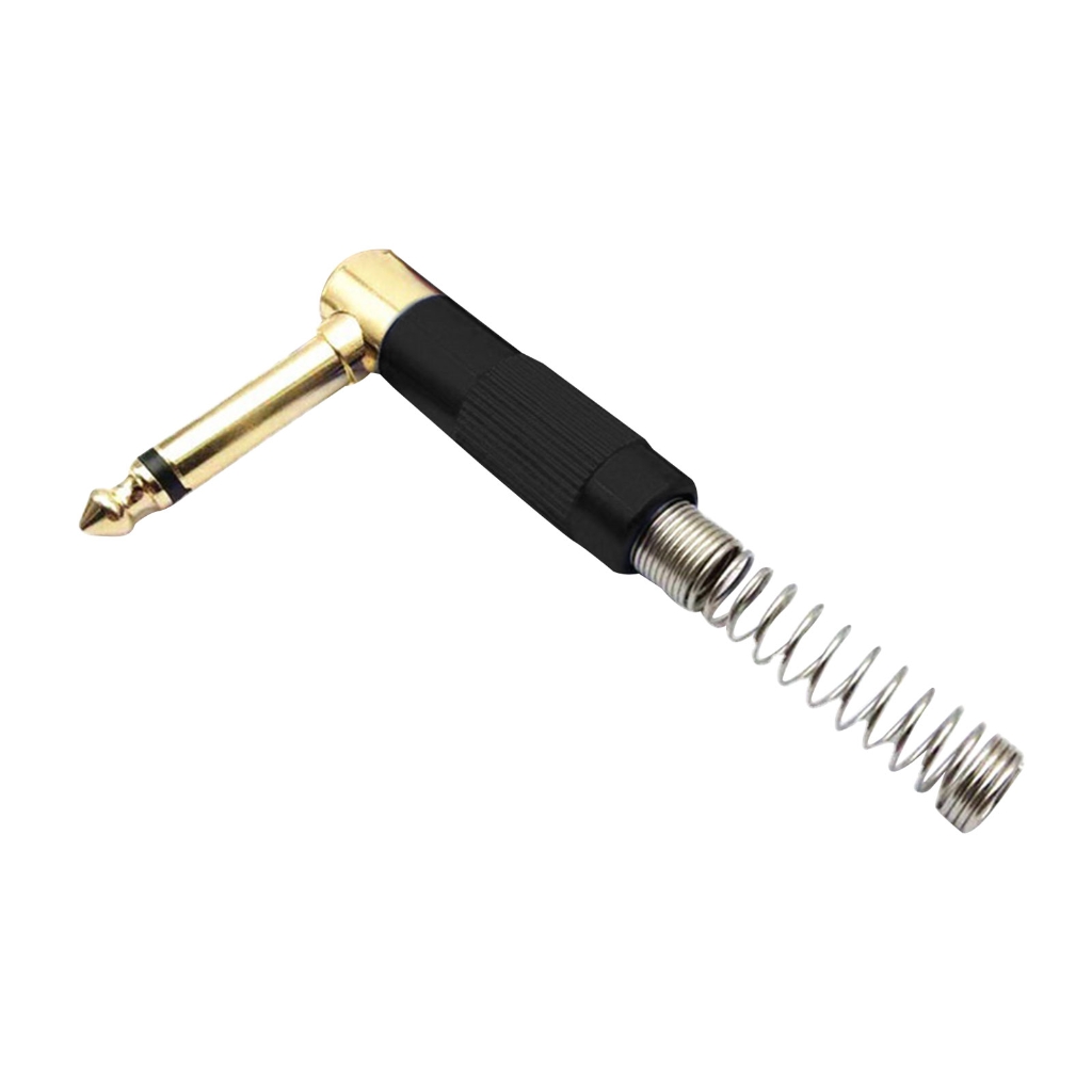 Right Angle Spring AUX Plug 6.35mm Port Connector Plug for Guitar ...