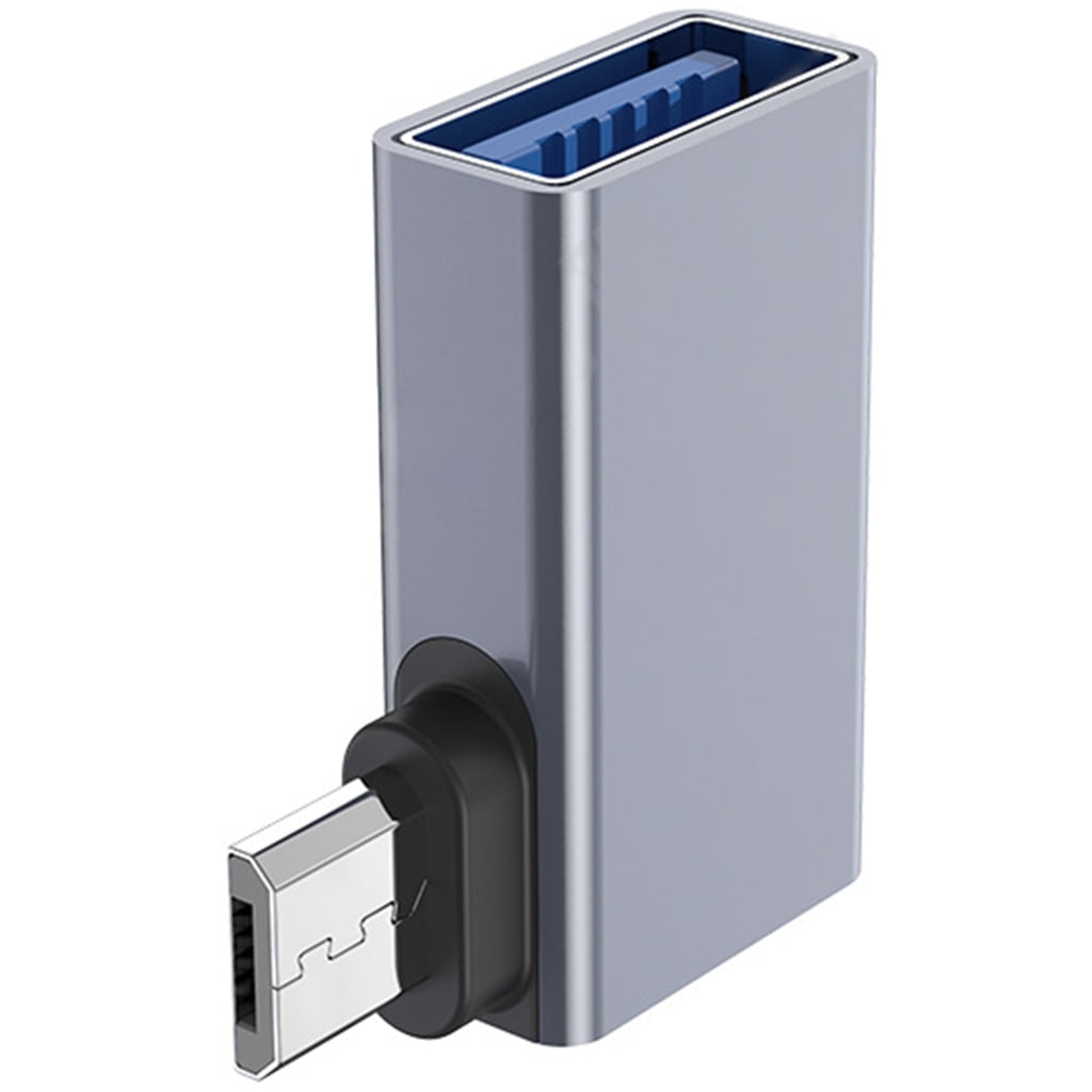 Right Angle USB A to MicroUSB OTG Adapters With Charging Port For ...