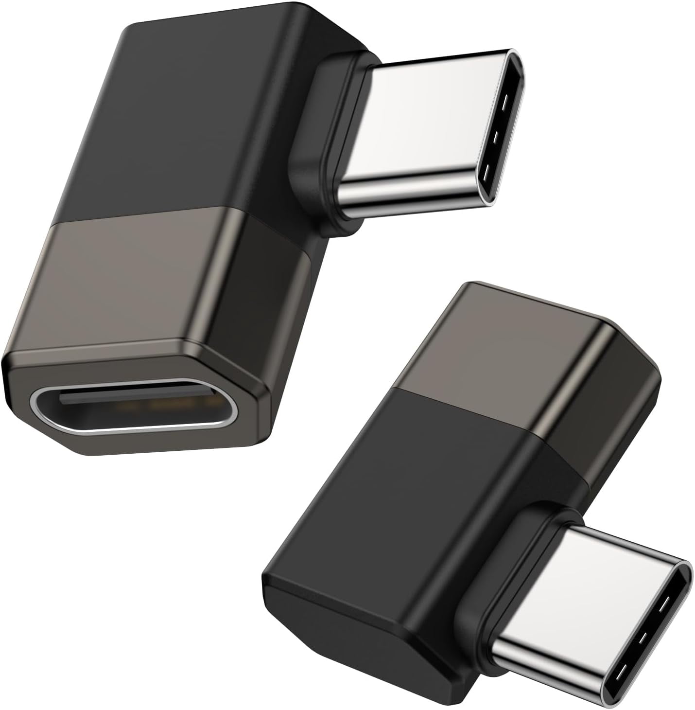 Right Angle USB C Adapter 2Pack, Zinc alloy adapters, 90 Degree USB C ...