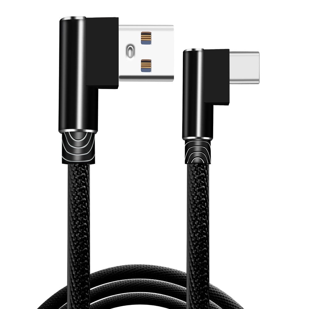 Right Angle USB C Cable, Type C 90 Degree Cable, Braided USB Type C ...